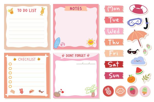 Cute Planner Vector Art, Icons, And Graphics For Free Download