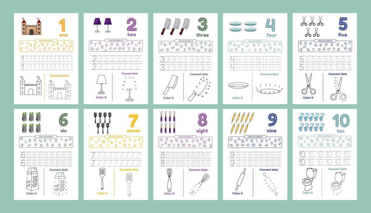 Numbers 1 10 Vector Art, Icons, and Graphics for Free Download