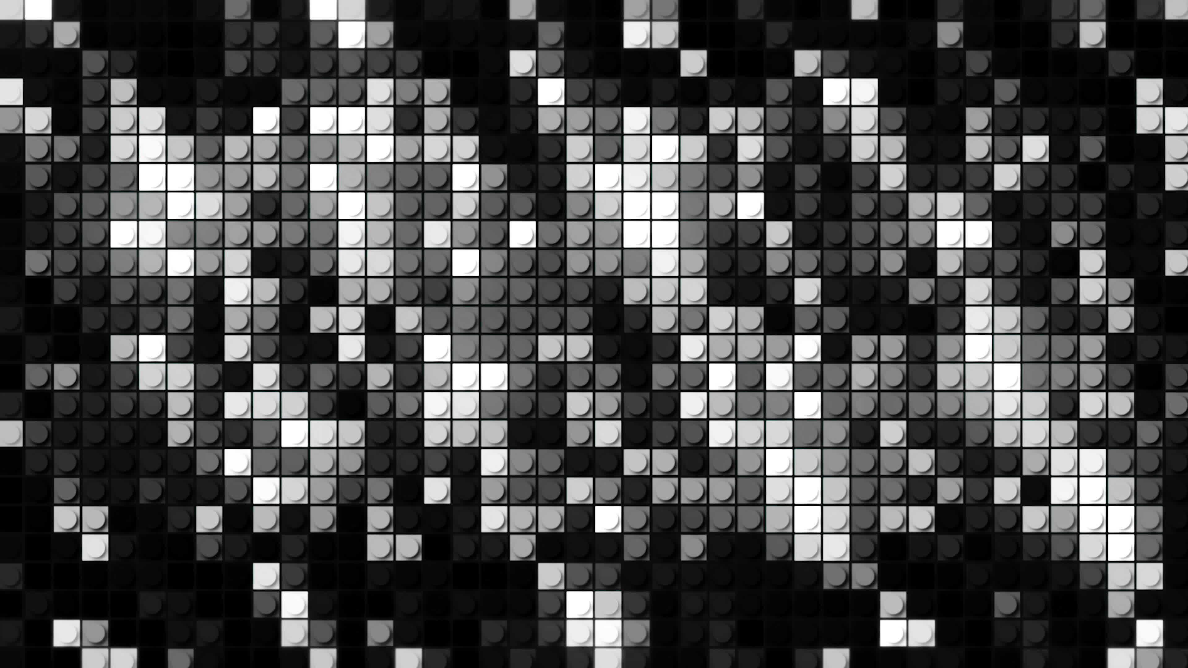 Abstract Monochrome Shimmering Mosaic Background Seamless Loop Motion Black And White