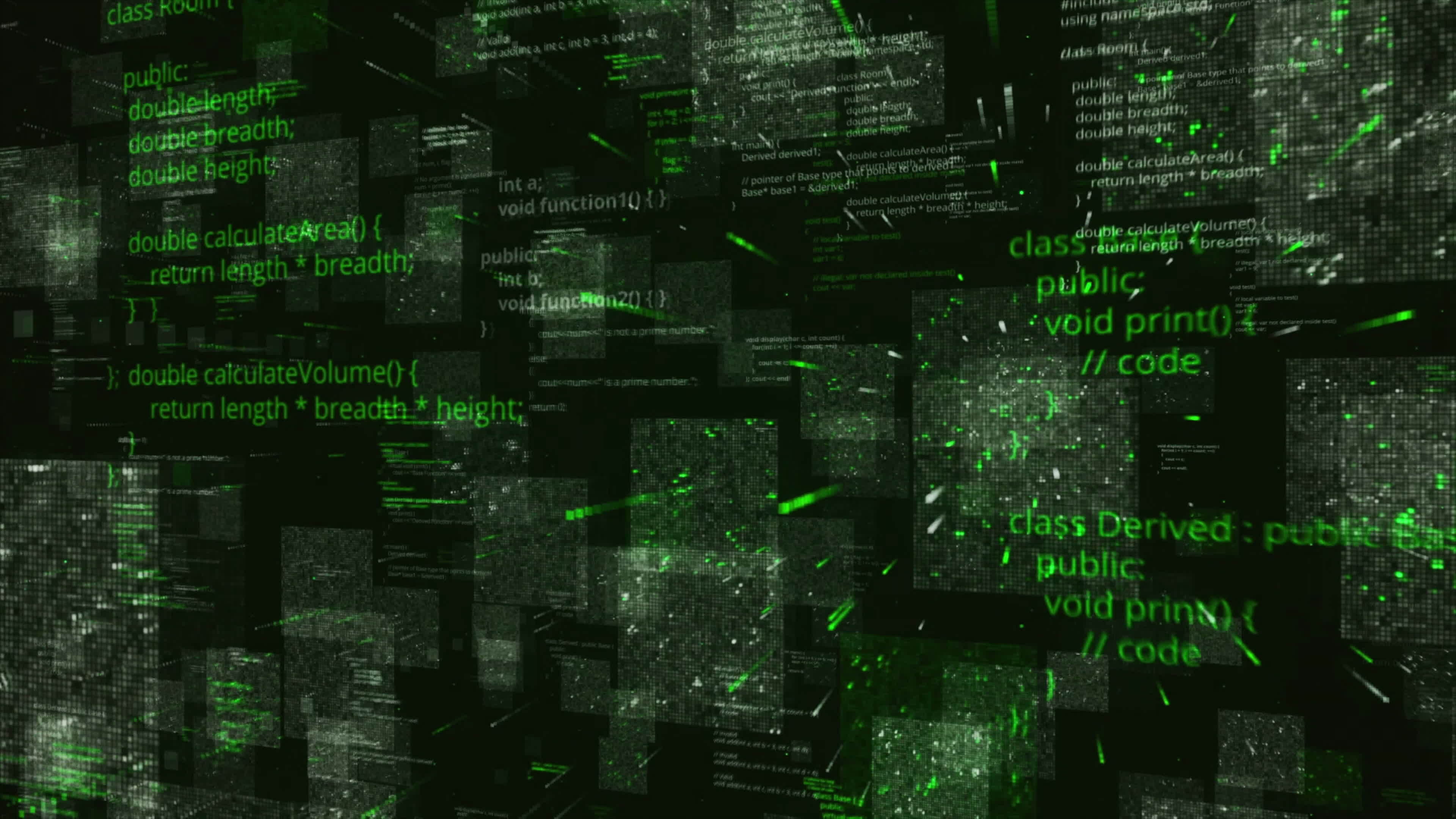 Programming code abstract technology background, seamless loop. Animation. Digital code lines on ...