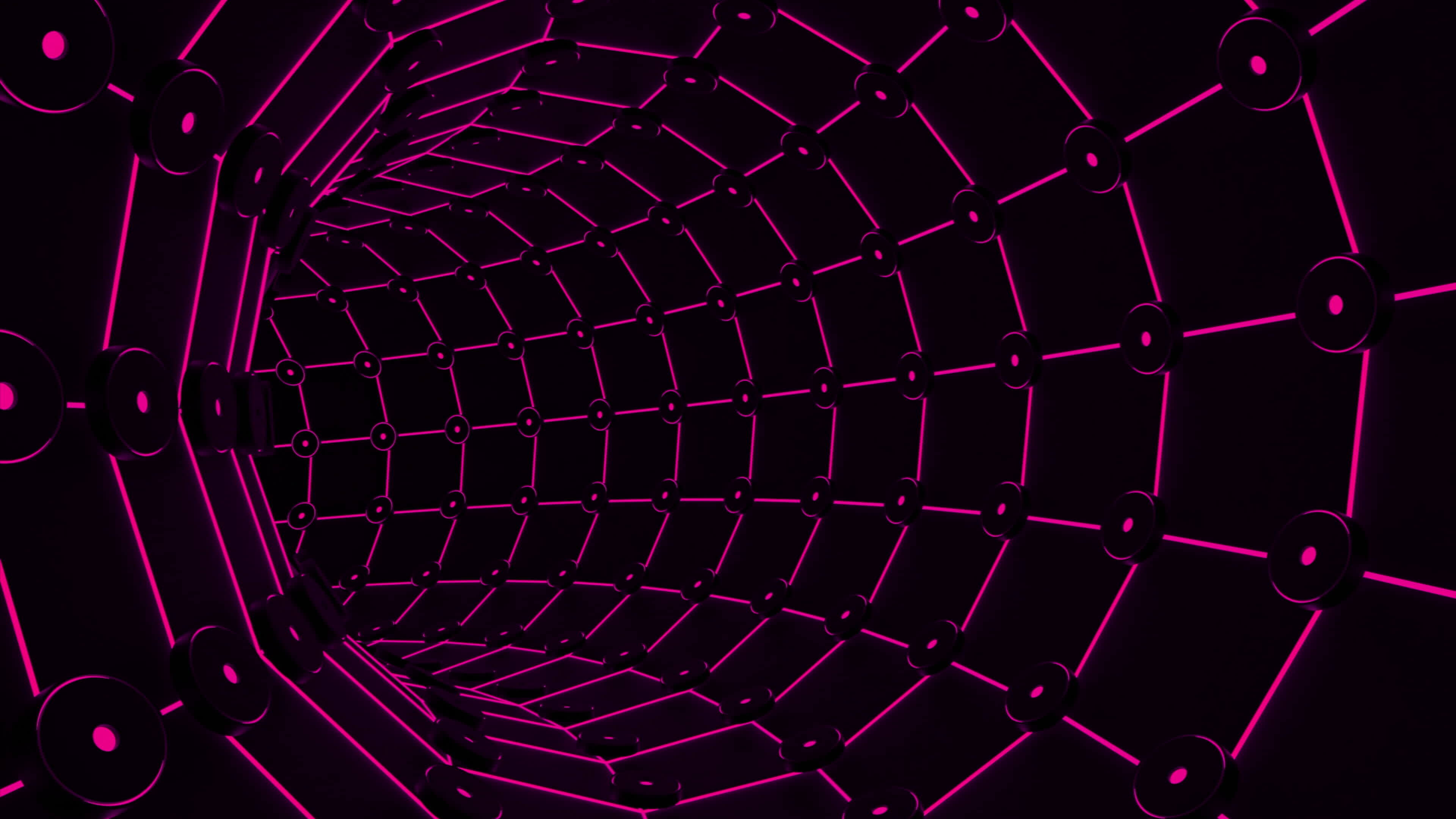 Moving space tunnel with grid. Design. Spaceship-style tunnel wraps up ...