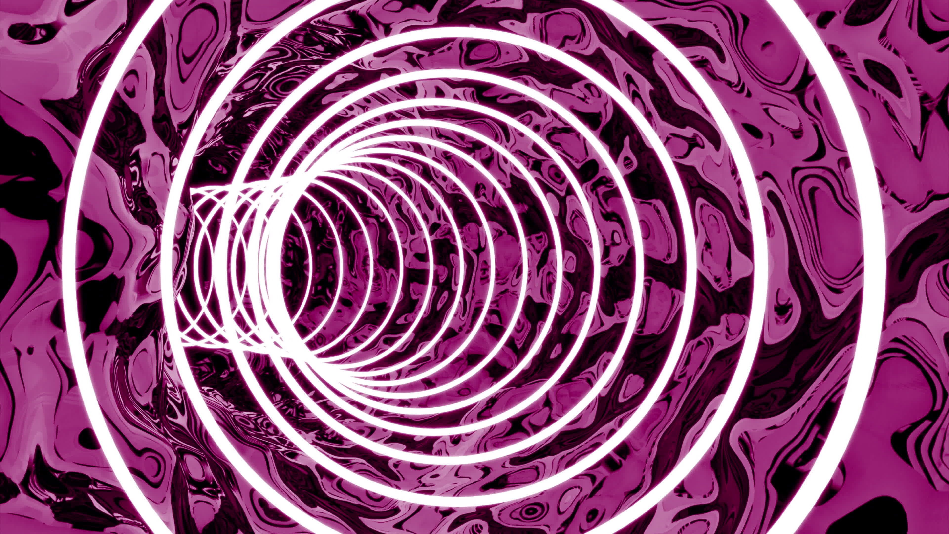 Abstract Spreading Signal Rings Creating Tunnel Effect Seamless Loop