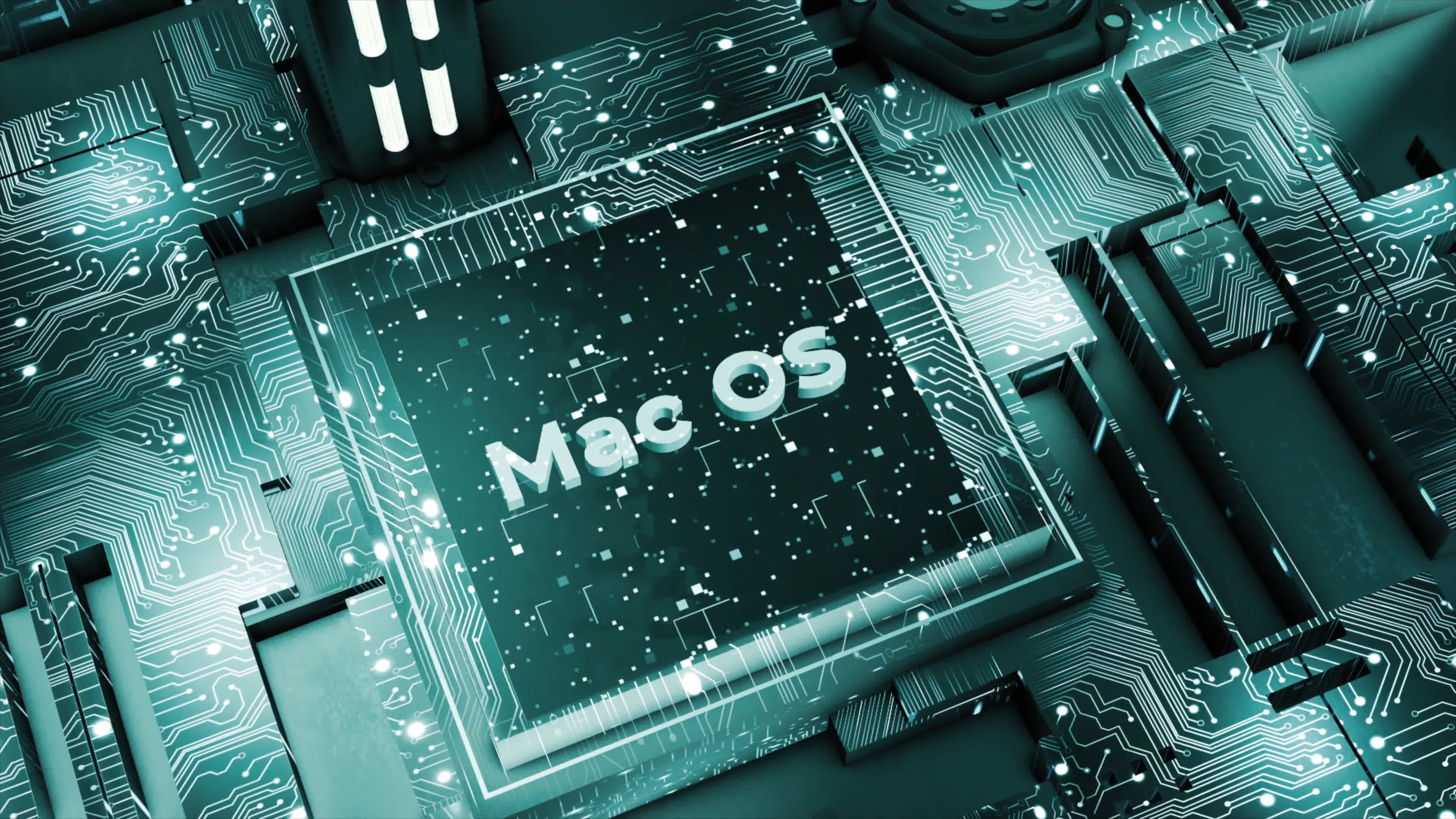 Flying inside cyberspace with beautiful abstract digital particles ...