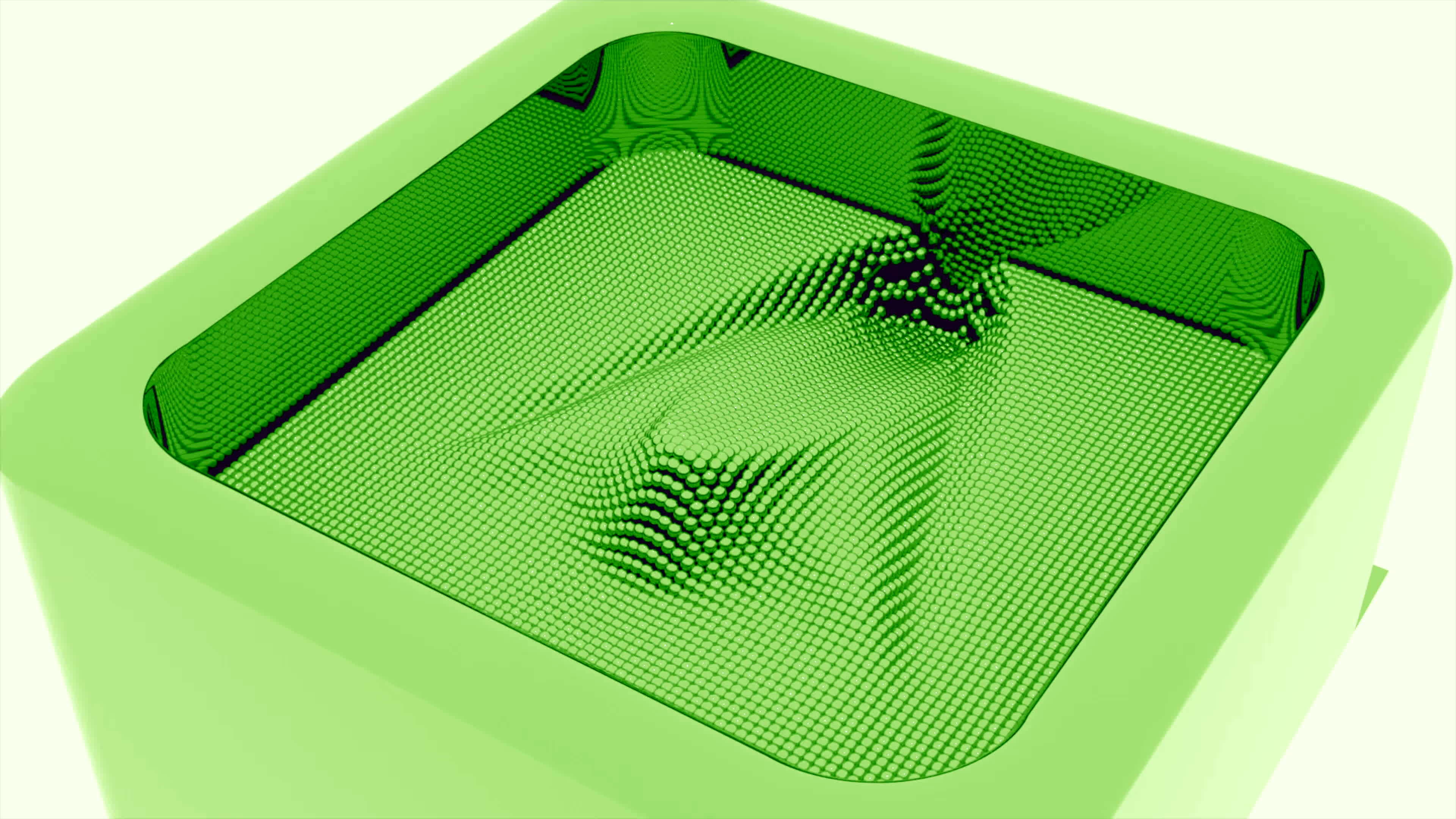 Waves on surface of cybernetic pool. Design. 3D model of water surface ...