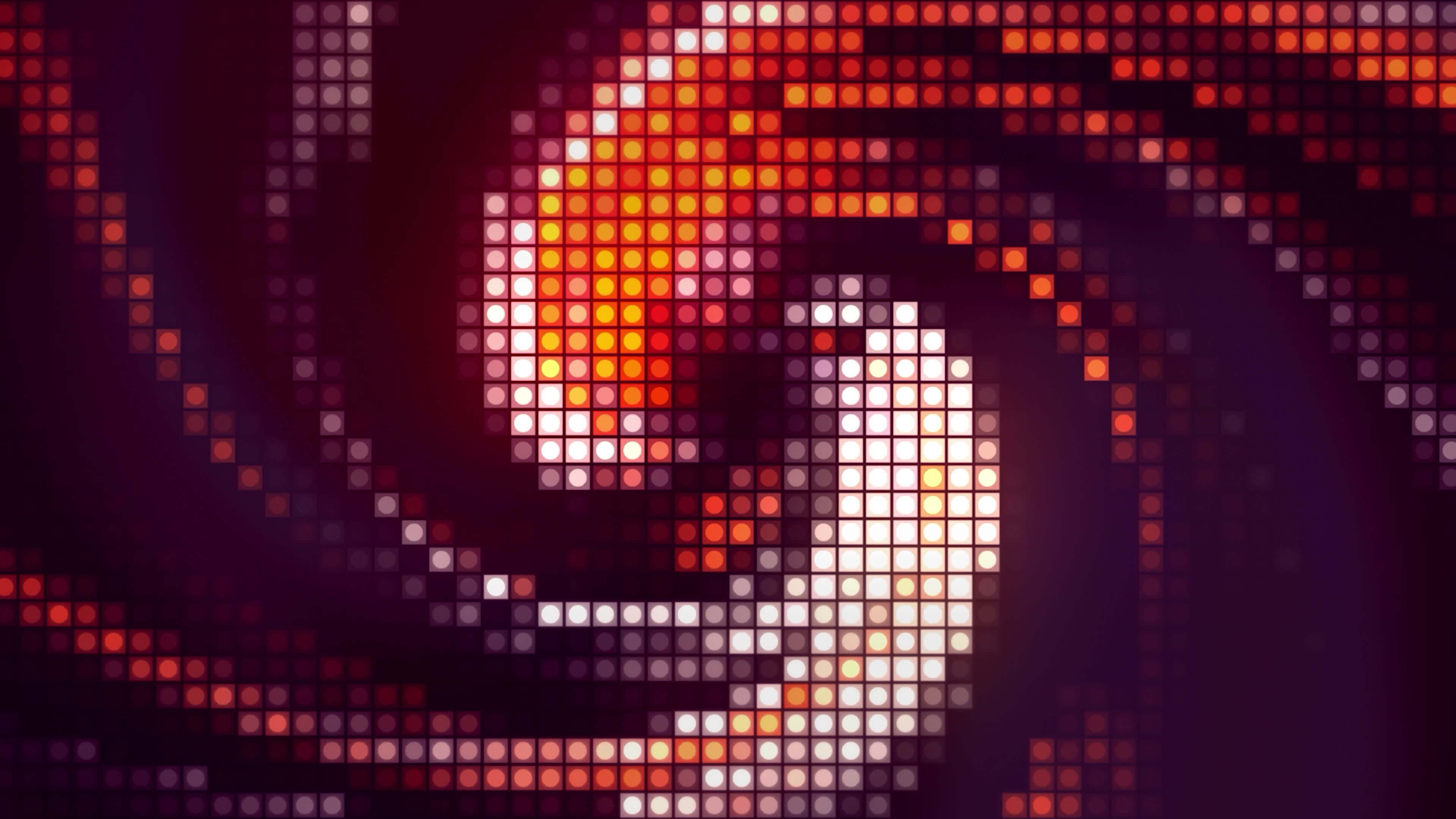 Abstract spiral radial shape on a pixelated background, seamless loop. Motion. Bright rotating ...