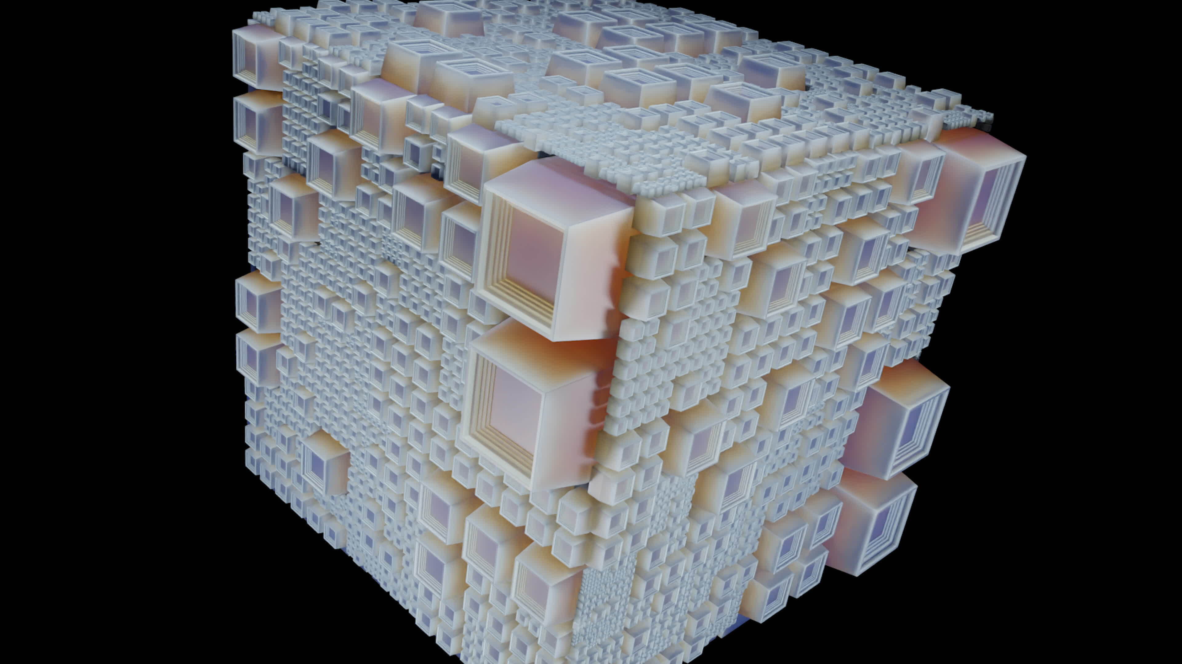 Rotating cube with futuristic texture. Design. 3D cube with bulging ...