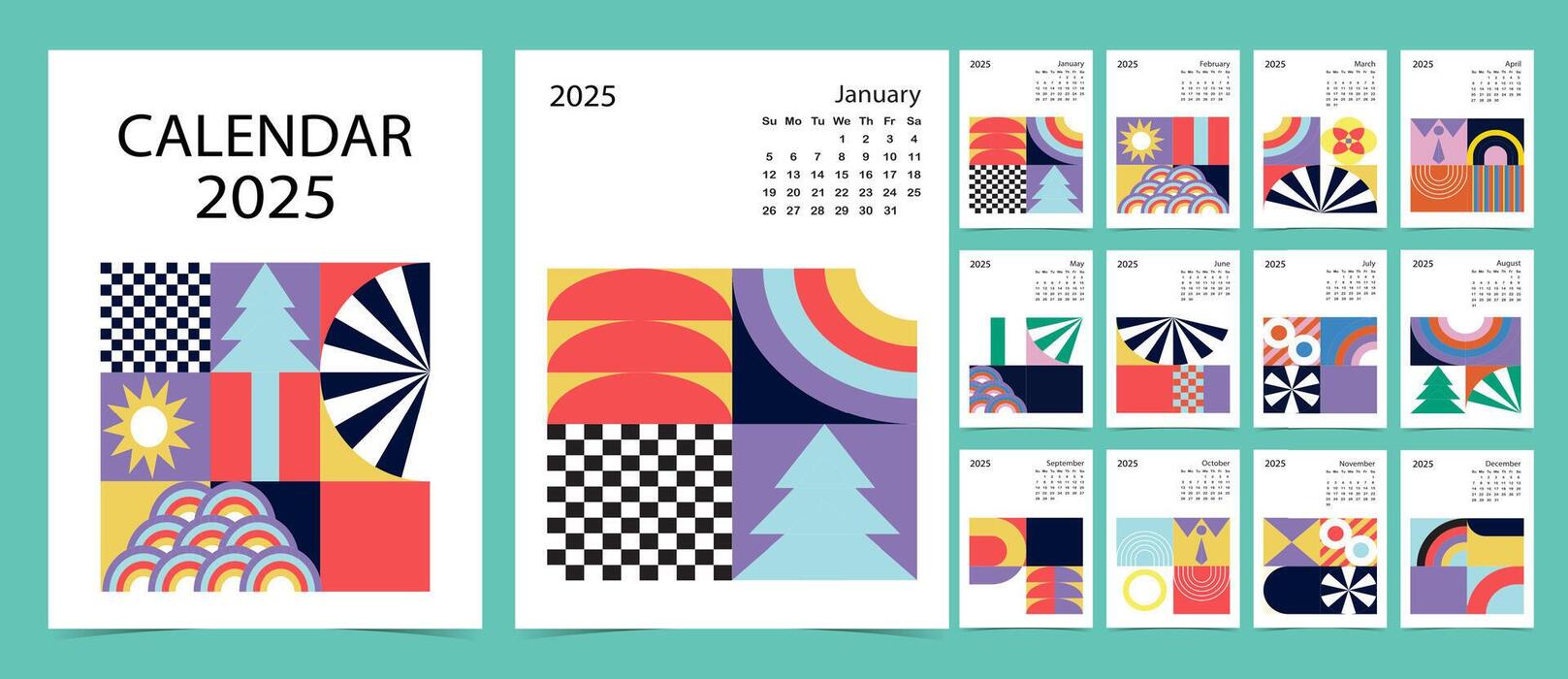 Calendar 2025 Vector Art, Icons, and Graphics for Free Download