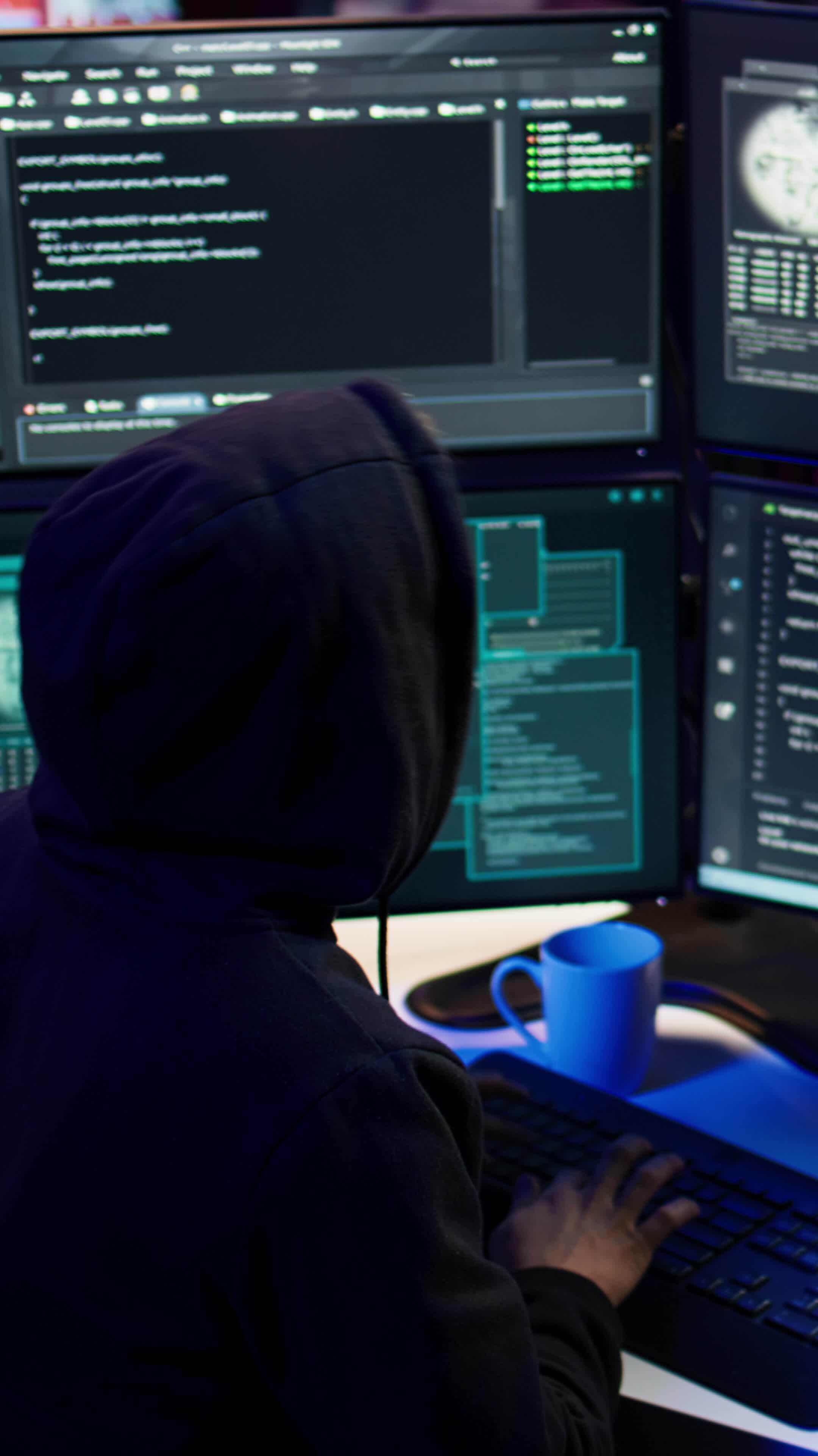 Vertical Frustrated Hacker In Secret Hideout Dejected After Failing To