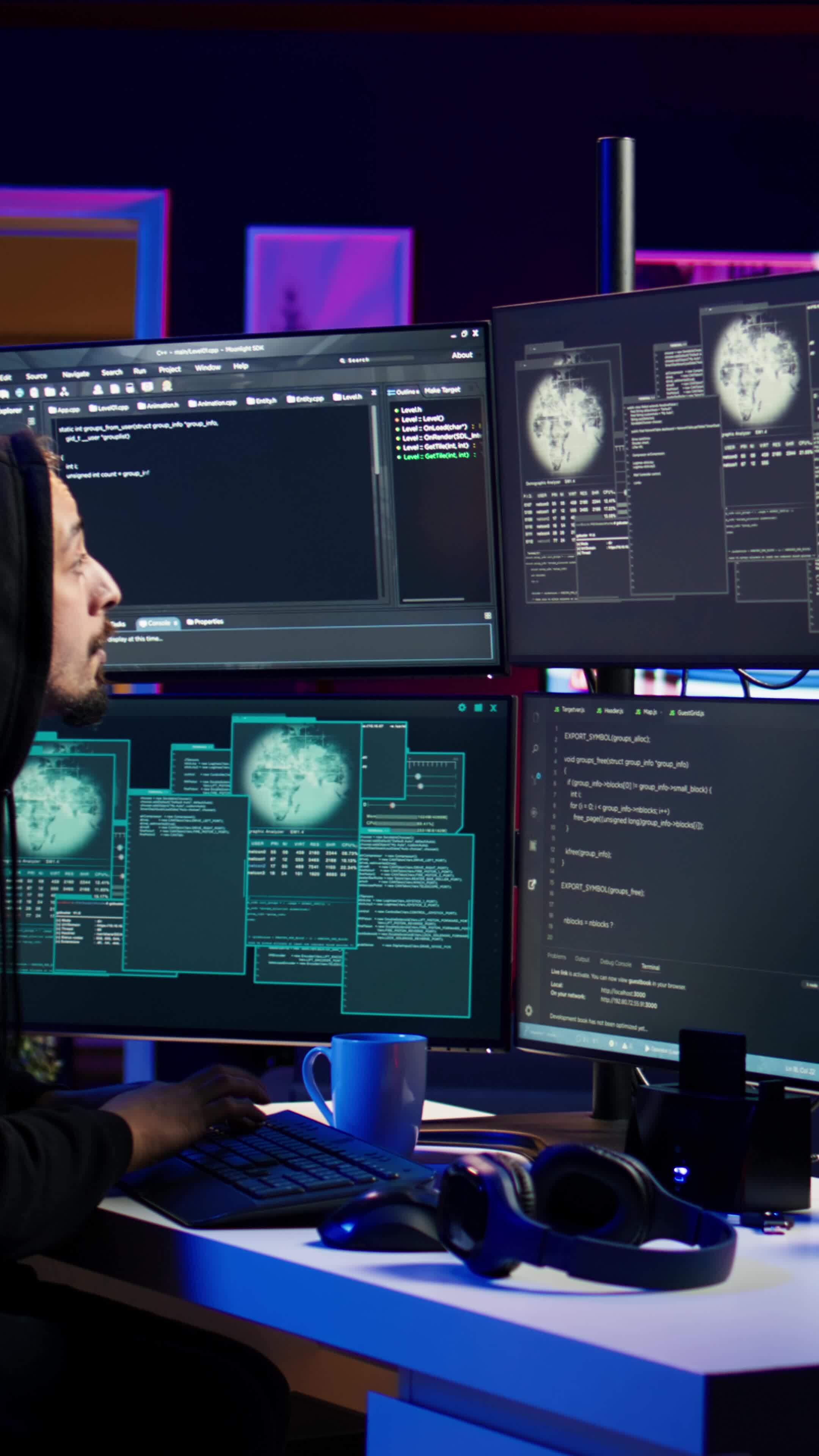 Vertical Hacker Getting Angry After Failing To Successfully Develop