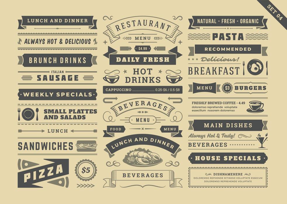 Restaurant Menu Vector Art, Icons, and Graphics for Free Download