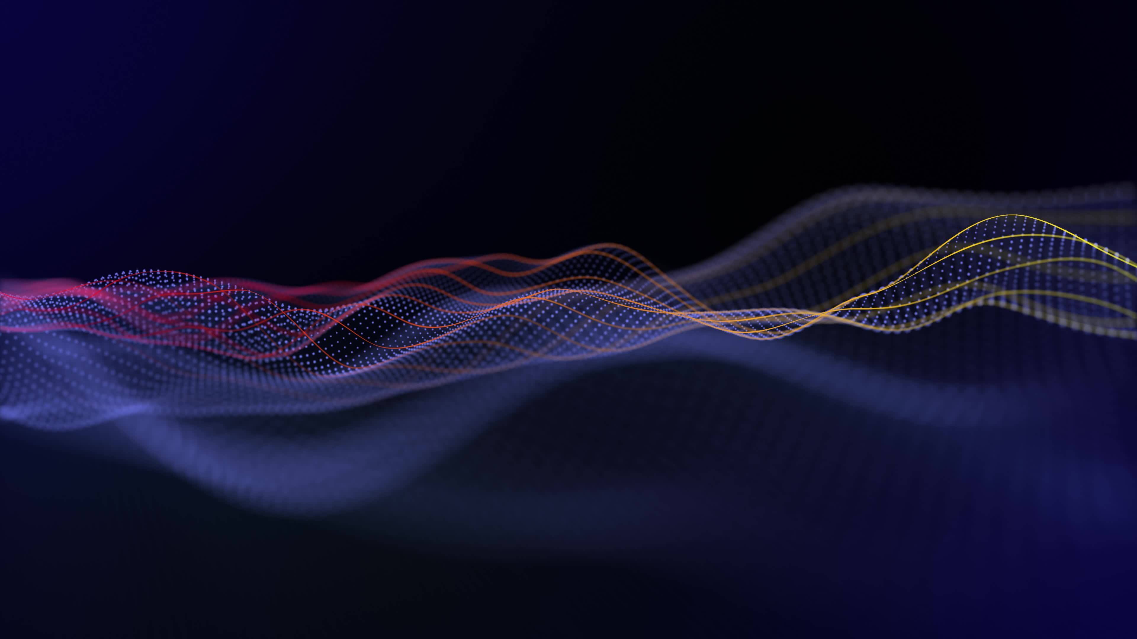 Seamless Loop Background With Abstract Waveform Made Of Blue Particles