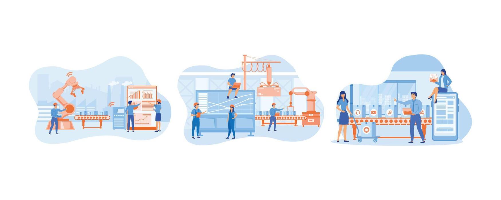 Factory Production Line Vector Art, Icons, and Graphics for Free Download