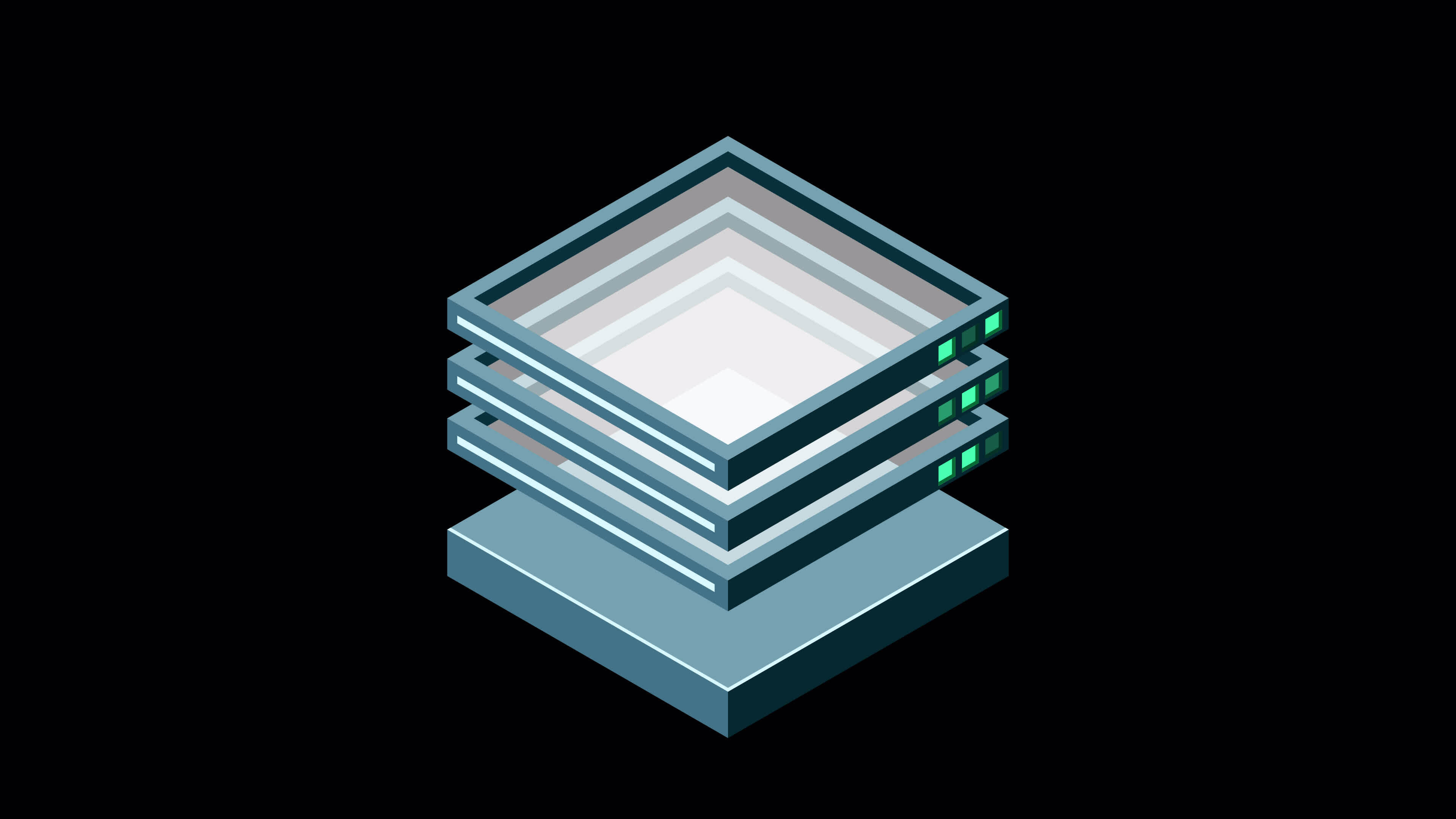 Isometric Futuristic Server Animation Isometric Database Or Data Center Abstract Blockchain