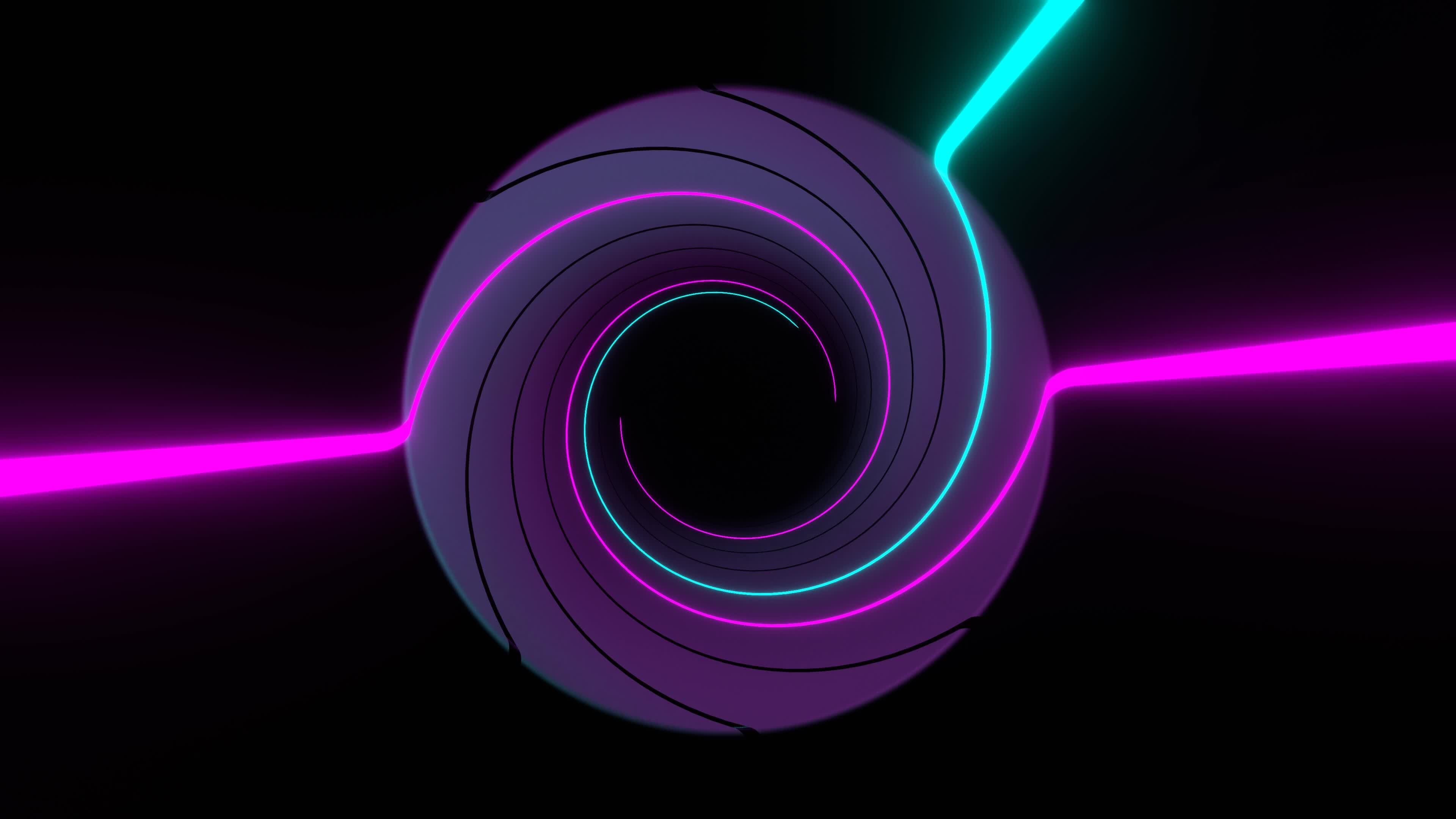 Cyan And Pink Rotating Spiral Lines Strobe Background Vj Loop In 4k