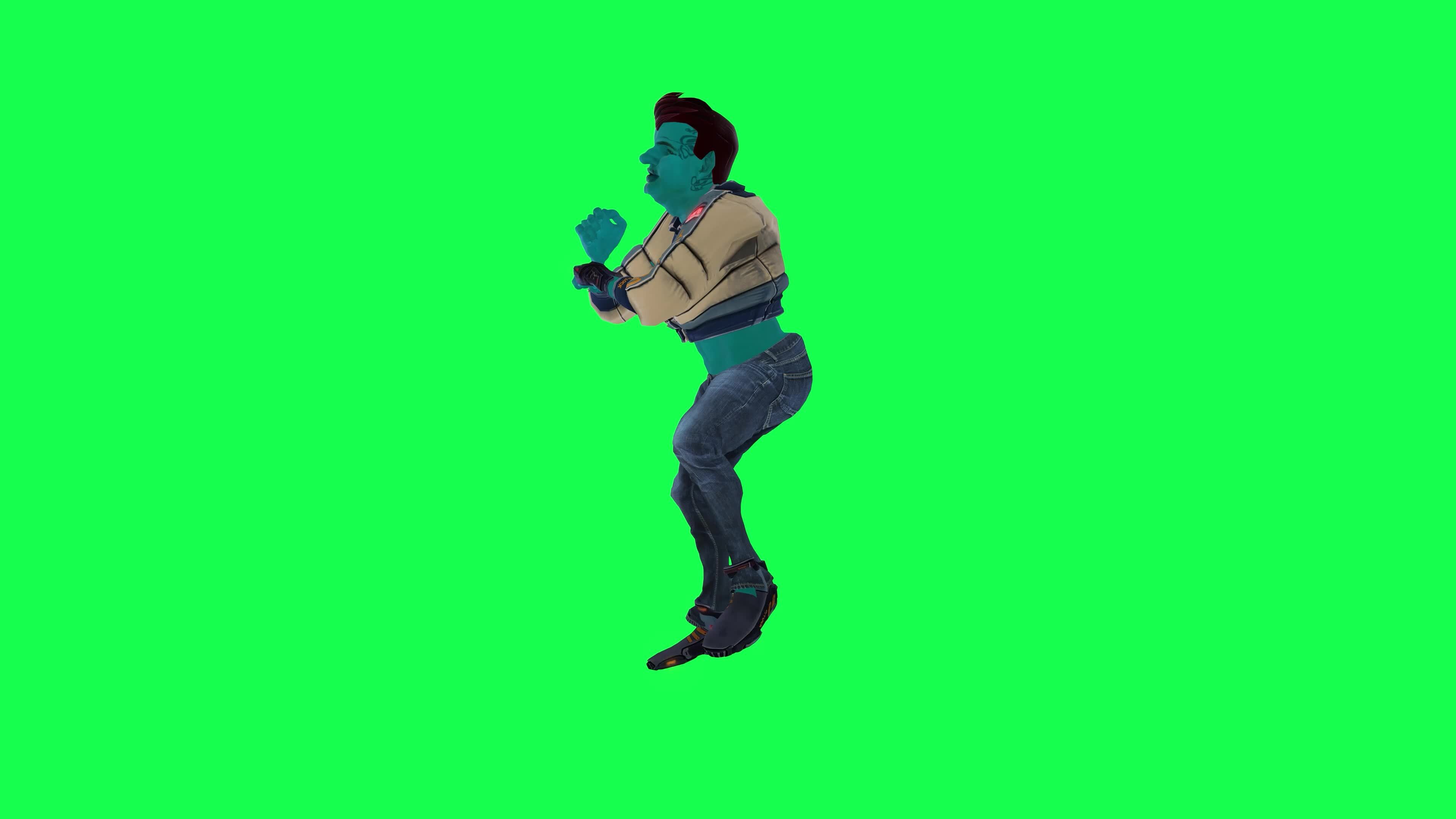 3D character on a green screen, chromakey background, cute and funny ...