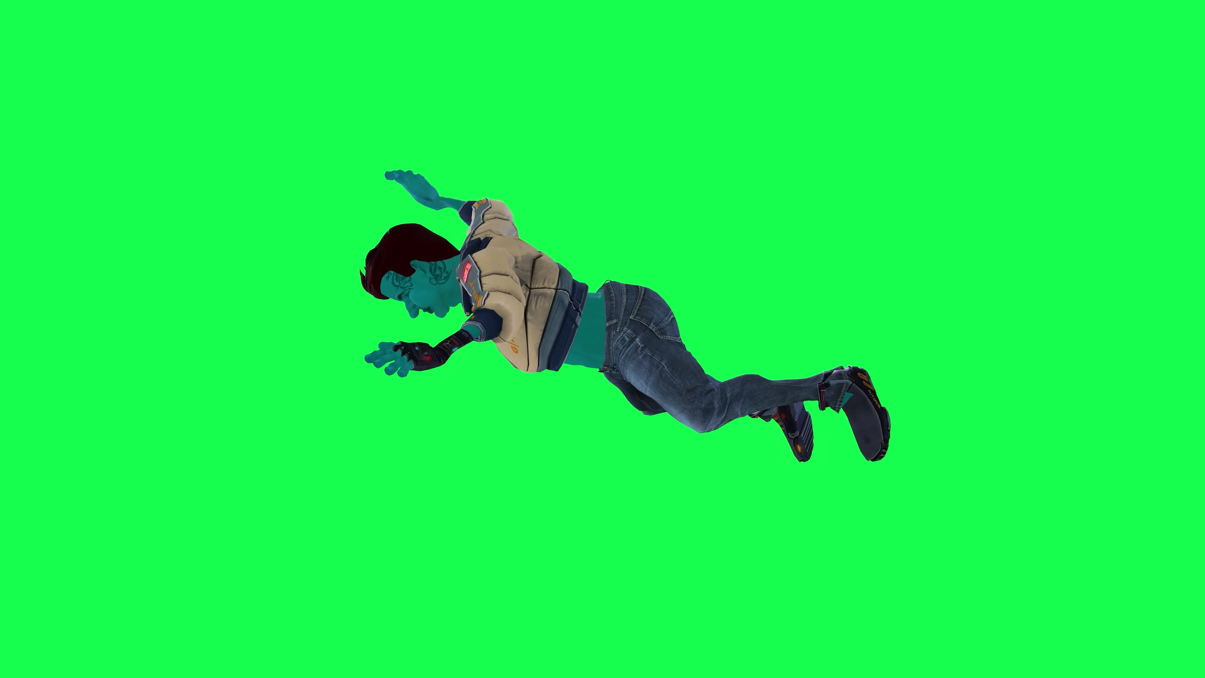 3D character on a green screen, chromakey background, cute and funny ...