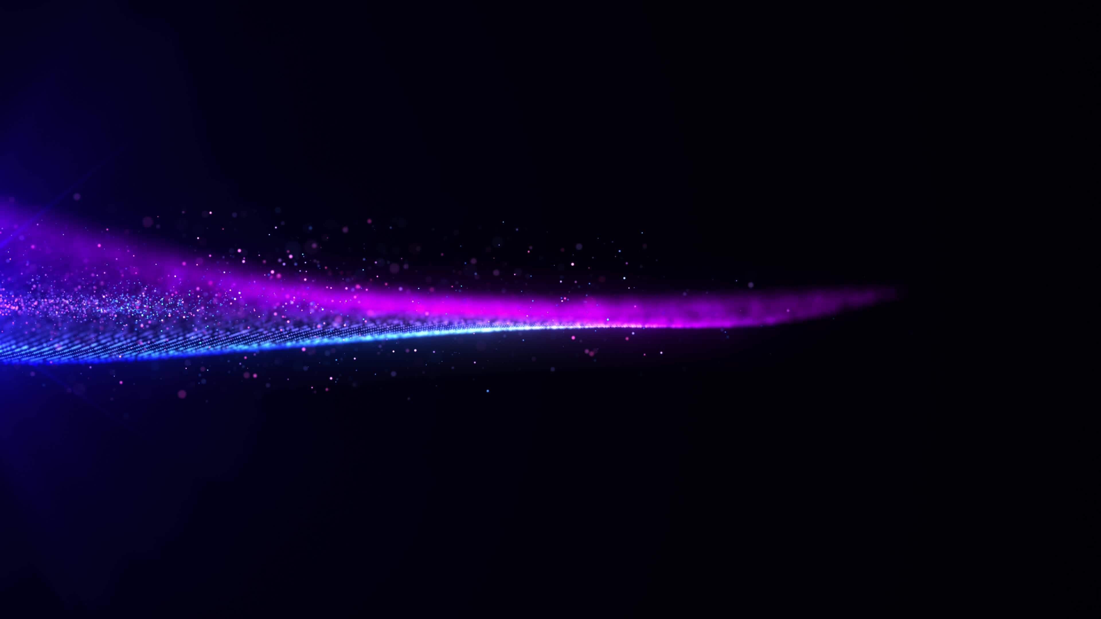 Abstract Digital Dynamic Particle Waves With Light Motion Lights