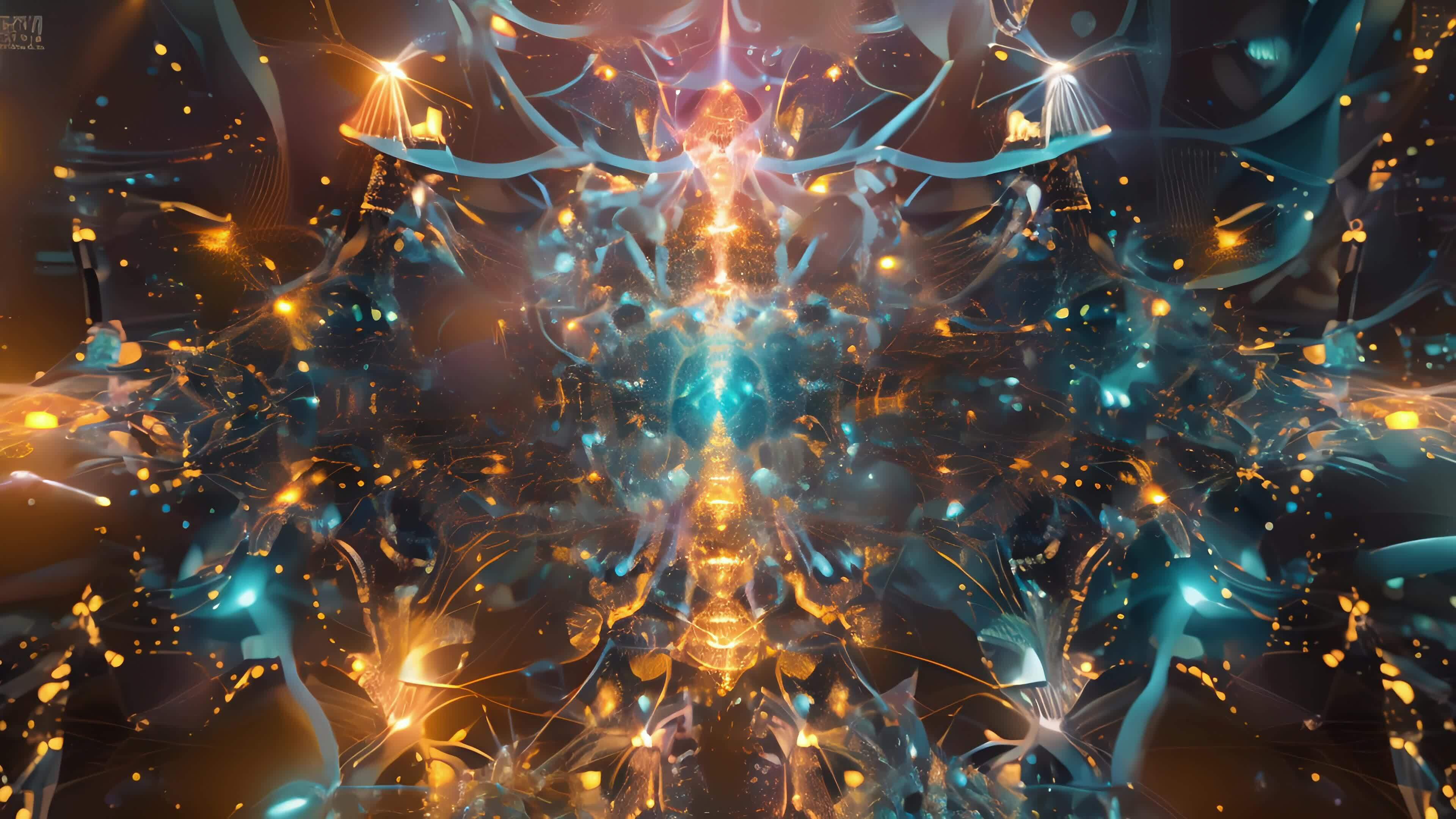 A mesmerizing kaleidoscopic display of intertwining pathways each one representing a unique ...