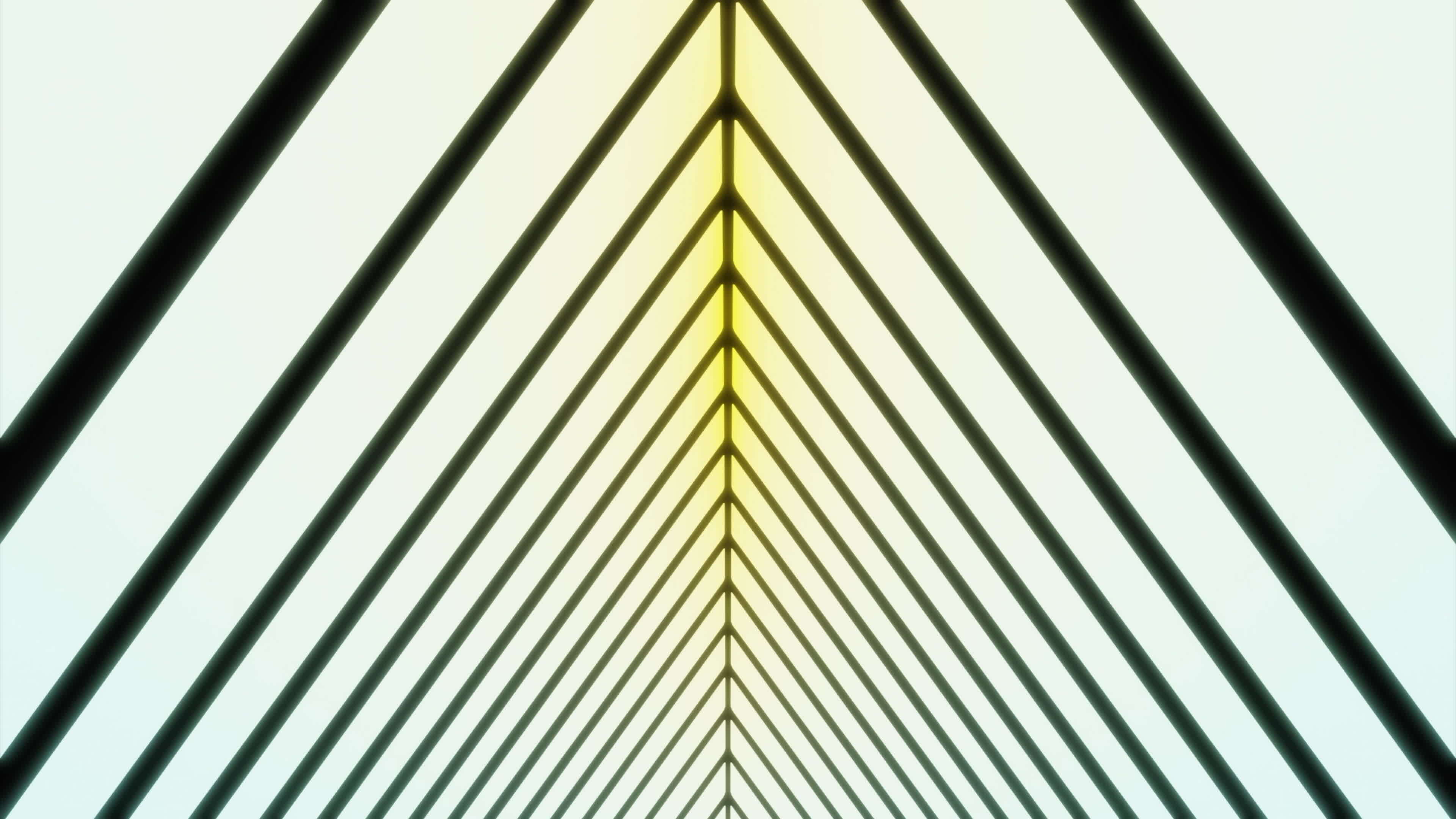 Hypnotic Tunnel With Neon Triangles Design Moving Triangular Tunnel