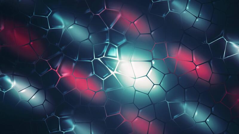 Chloroplast eukaryotic cell animation under the microscope. Motion. Abstract visualization of ...