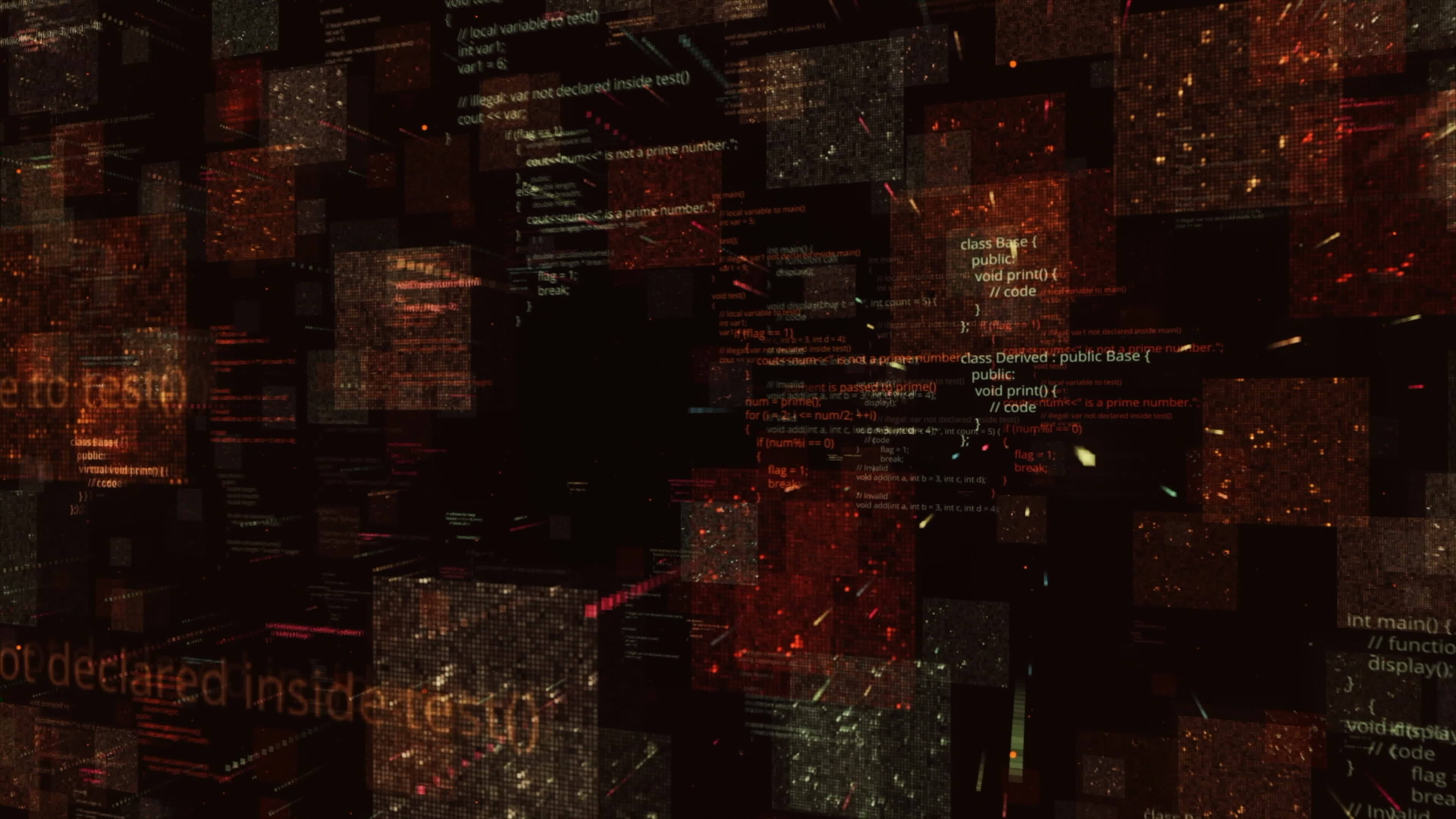Futuristic Abstract Programming Red Digital Code Seamless Loop