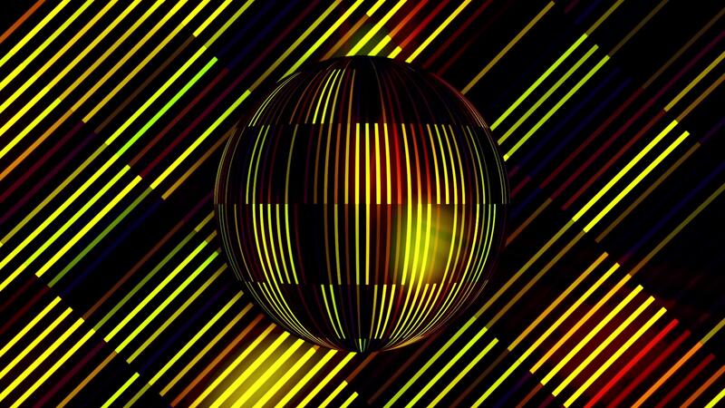 Abstract spinning 3d round shaped object covered by narrow shimmering ...