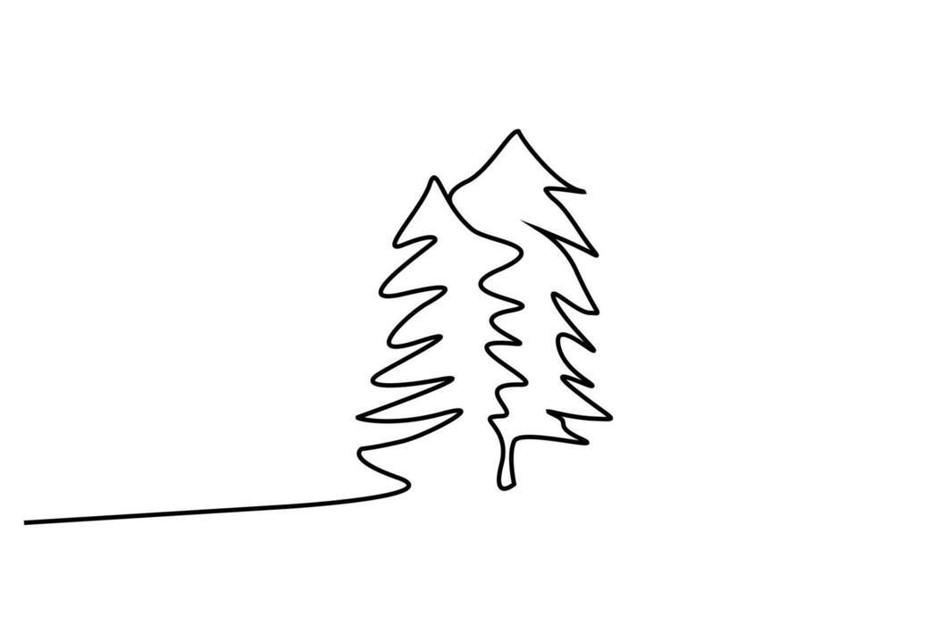 Pine Tree Line Drawing Vector Art, Icons, and Graphics for Free Download