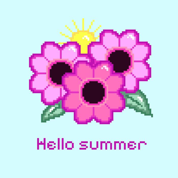 Pixel Summer Vector Art, Icons, and Graphics for Free Download