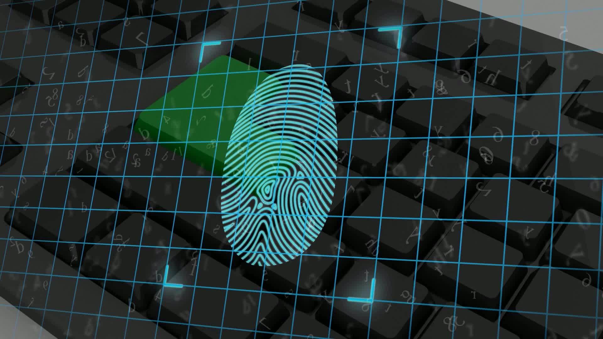 Fingerprint Scan Animation Biometric Identification Scanning Footage