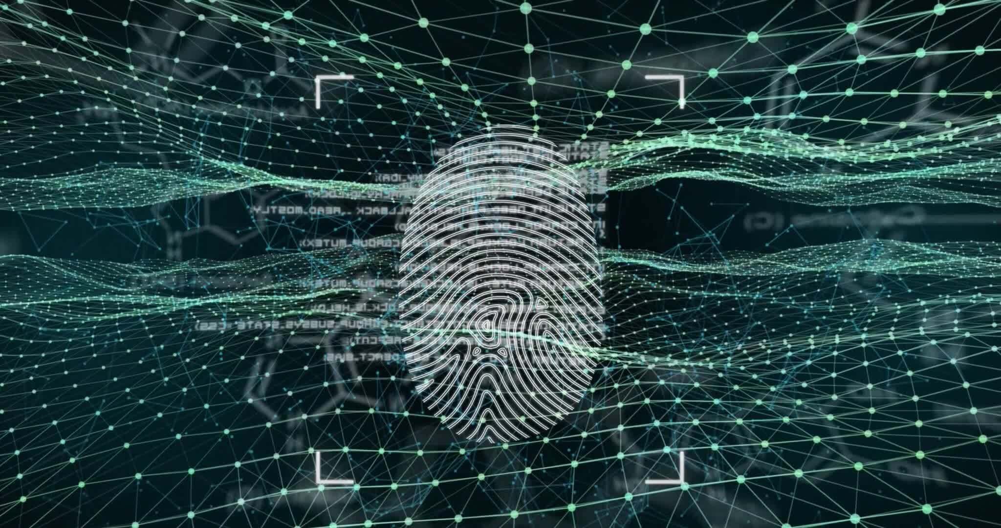 Fingerprint scan animation. Biometric identification scanning footage 45905049 Stock Video at ...