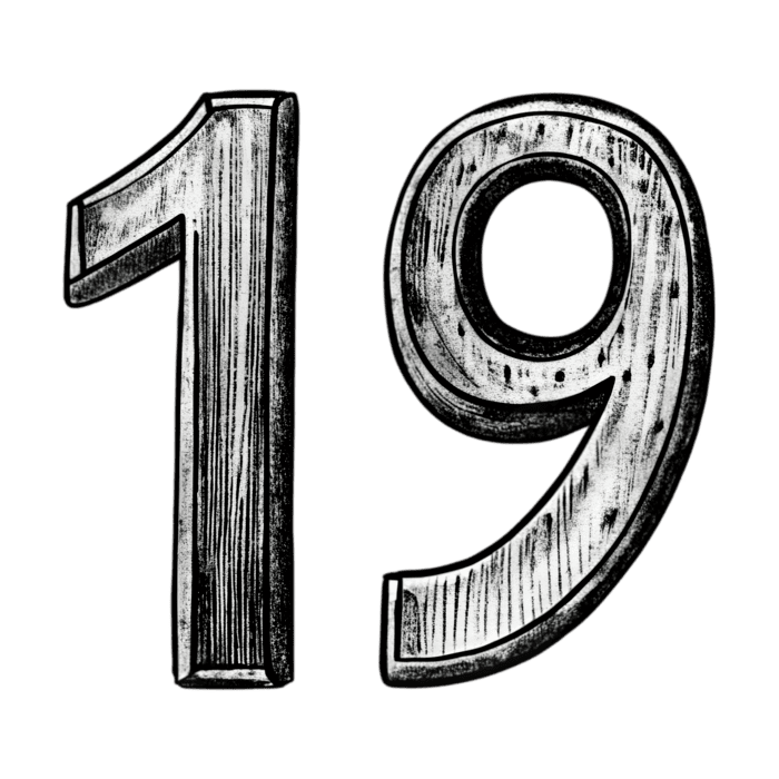 Number 19 PNGs for Free Download