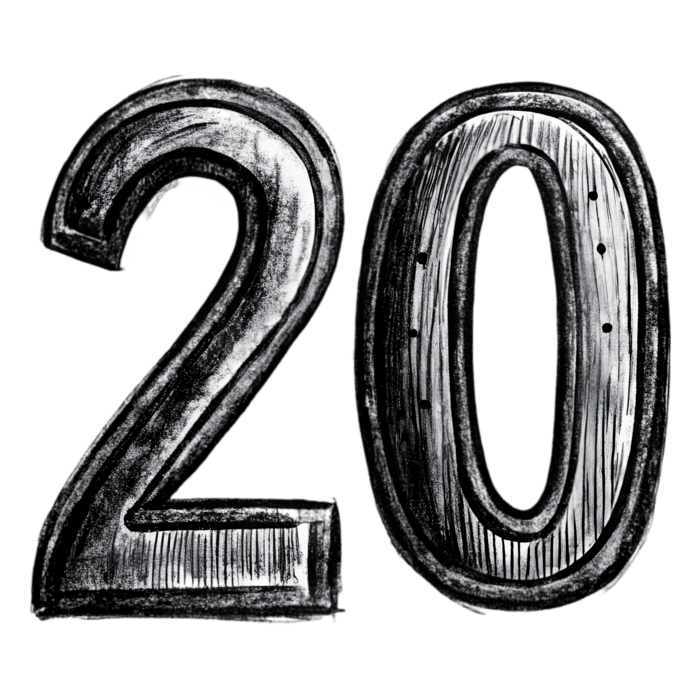 Number 20 PNGs for Free Download