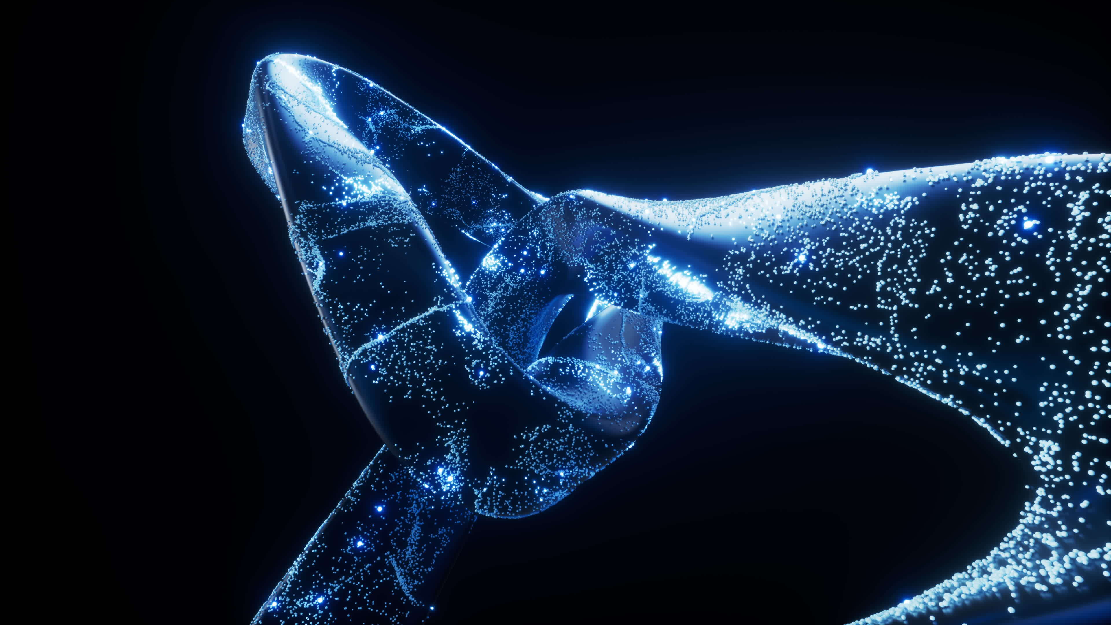 Abstract curve geometry with flowing particles, 3d rendering. 45959672 Stock Video at Vecteezy