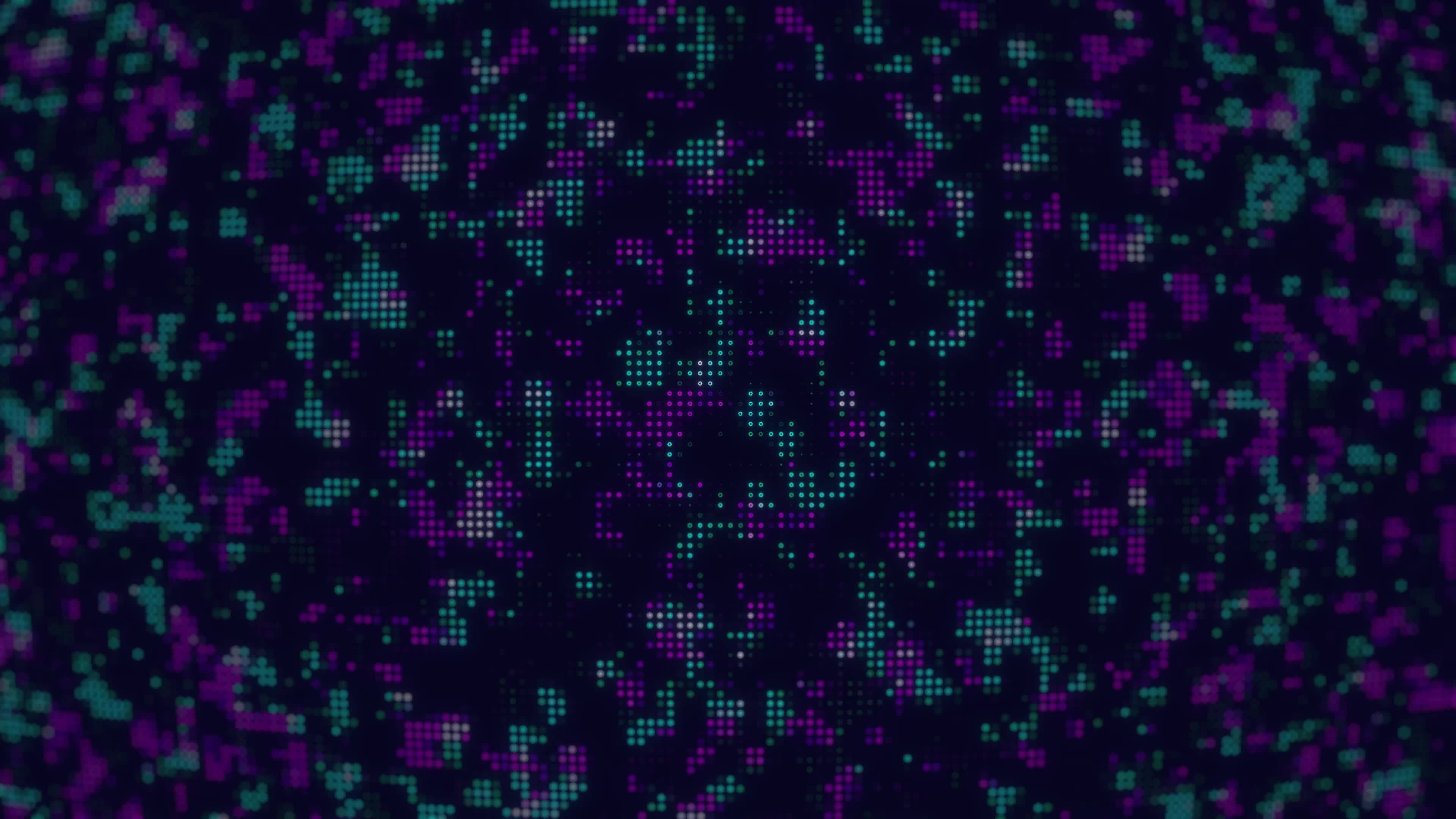 Design a digital glitch background with neon green and purple colors ...