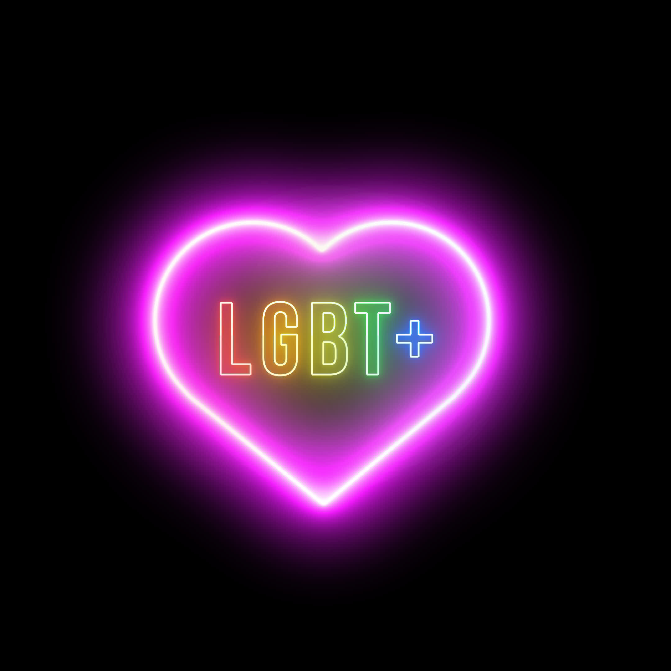 Pride Month Neon Heart Icon with transparent background 46014819 Stock ...
