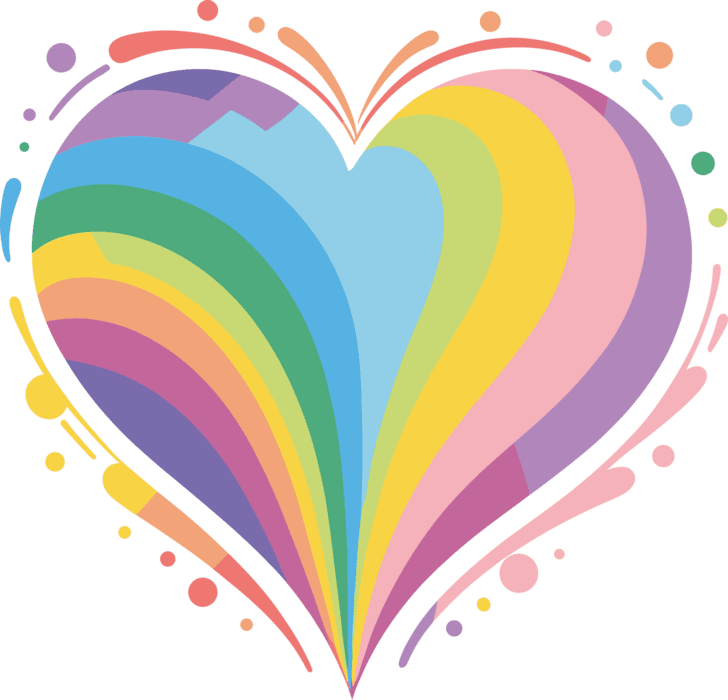 Rainbow Heart PNGs for Free Download