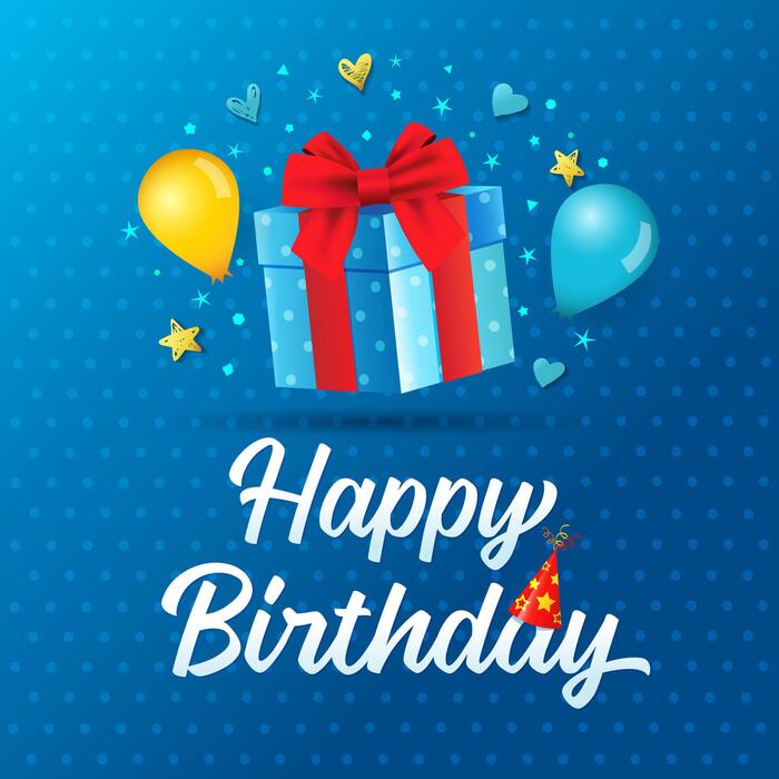 Happy Birthday Blue Background Vector Art, Icons, and Graphics for Free Download