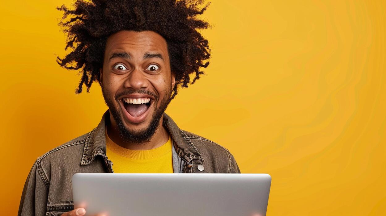 Happy Person On Computer Stock Photos, Images and Backgrounds for Free ...