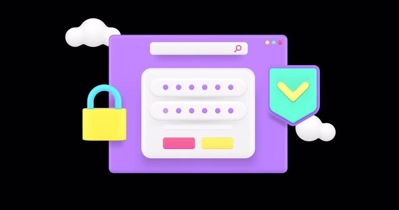 Data information security personal account password access cyber protect 3d icon animation with ...