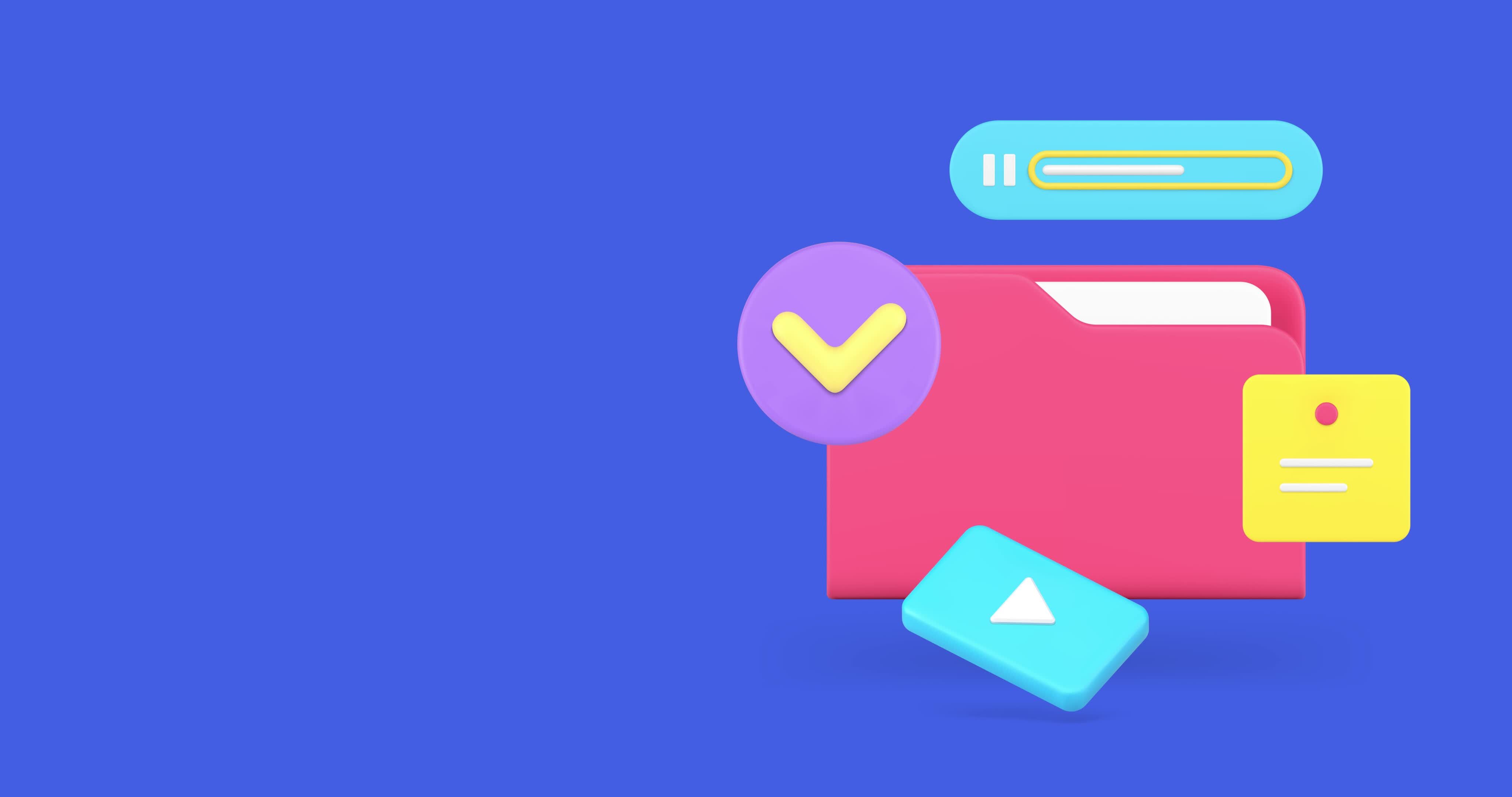 Cyberspace Cloud Computing Data Storage Document Folder Multimedia Content 3d Icon Animation