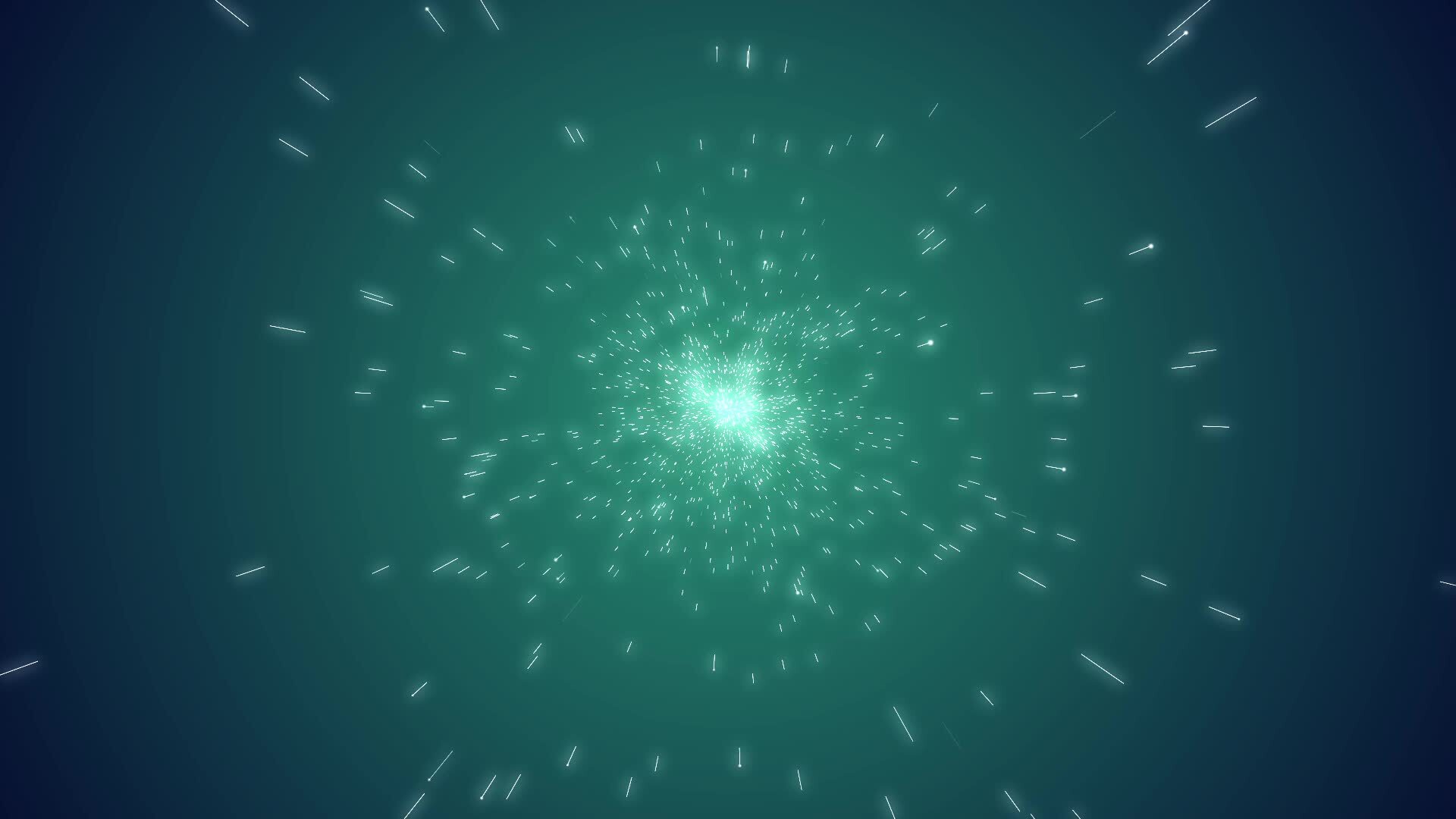 Hypersonic jump through the stars into space. Animated background of particle lines forming a ...