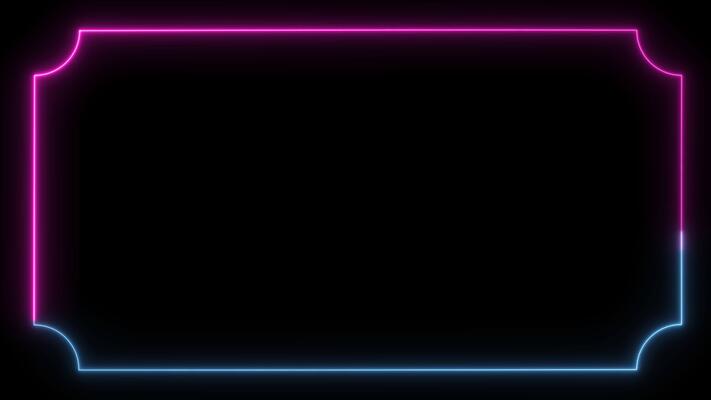 Neon Border Transparent Stock Video Footage for Free Download