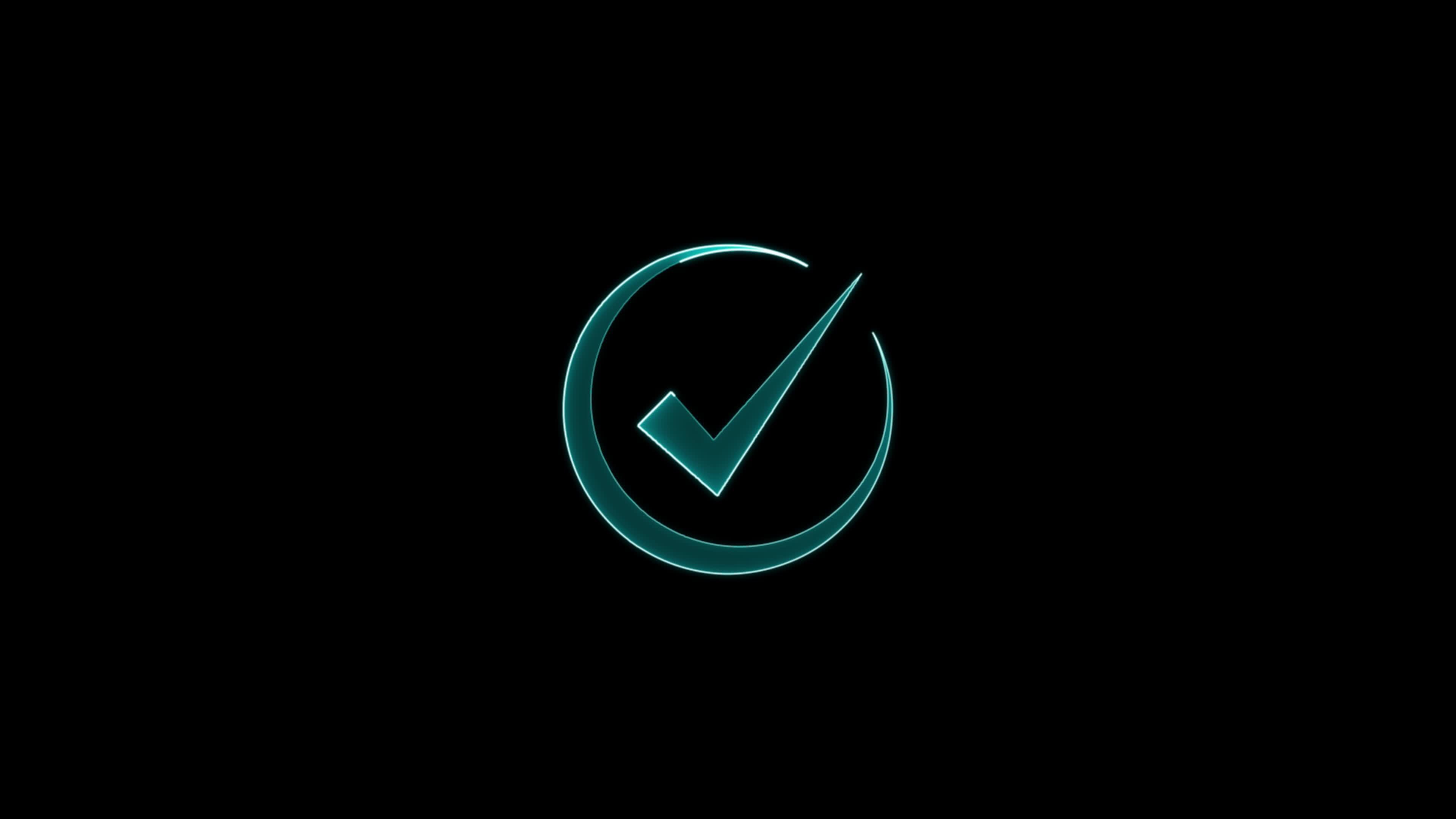 glowing neon line check mark icon animation. Success, correct or right ... glowing neon line check mark icon animation. Success, correct or right ...