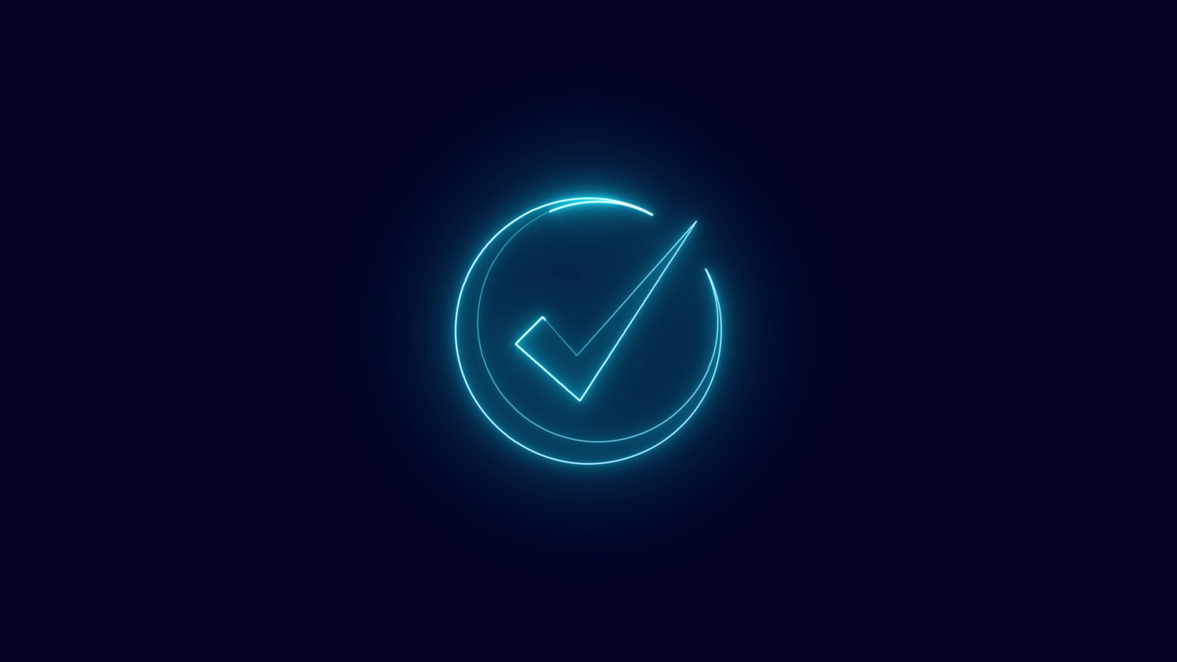 glowing neon line check mark icon animation. Success, correct or right ... glowing neon line check mark icon animation. Success, correct or right ...
