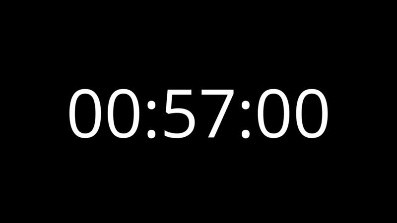1 Minute Countdown Timer On Black Background Suitable For Concepts Of