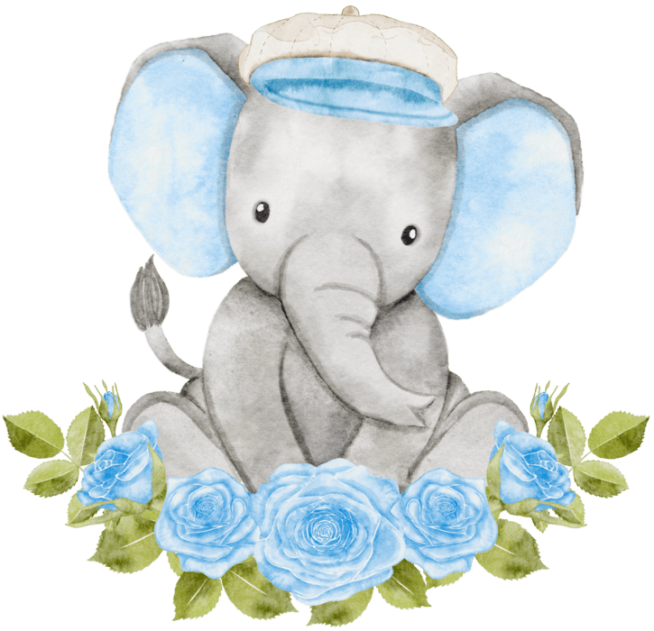 Baby Elephant Watercolor PNGs for Free Download