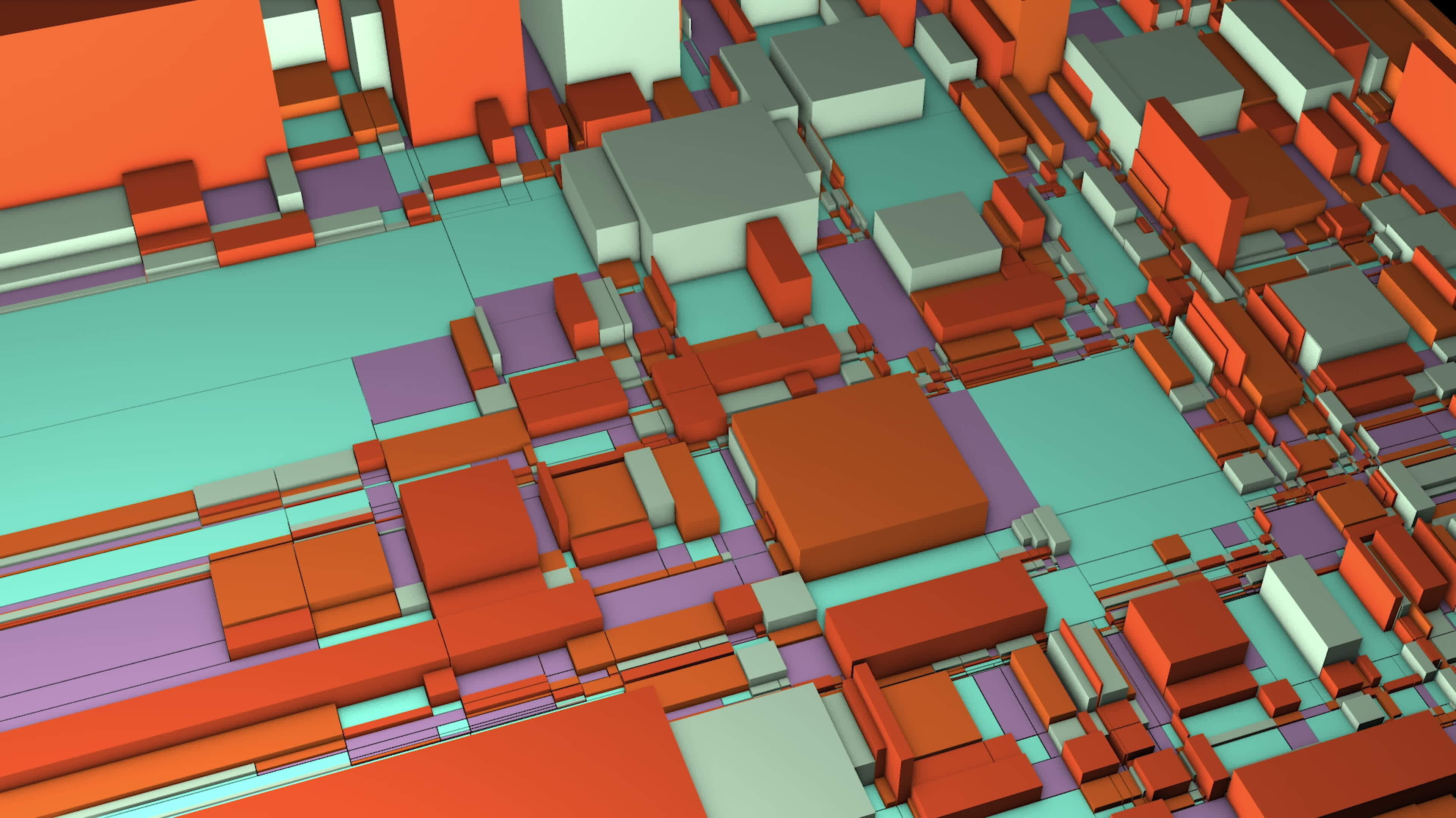 Expanding reality of rectangles, seamless loop. Motion. Extraordinary ...