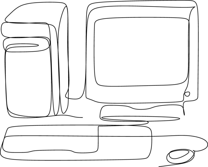 Computer Line Drawing Vector Art, Icons, and Graphics for Free Download