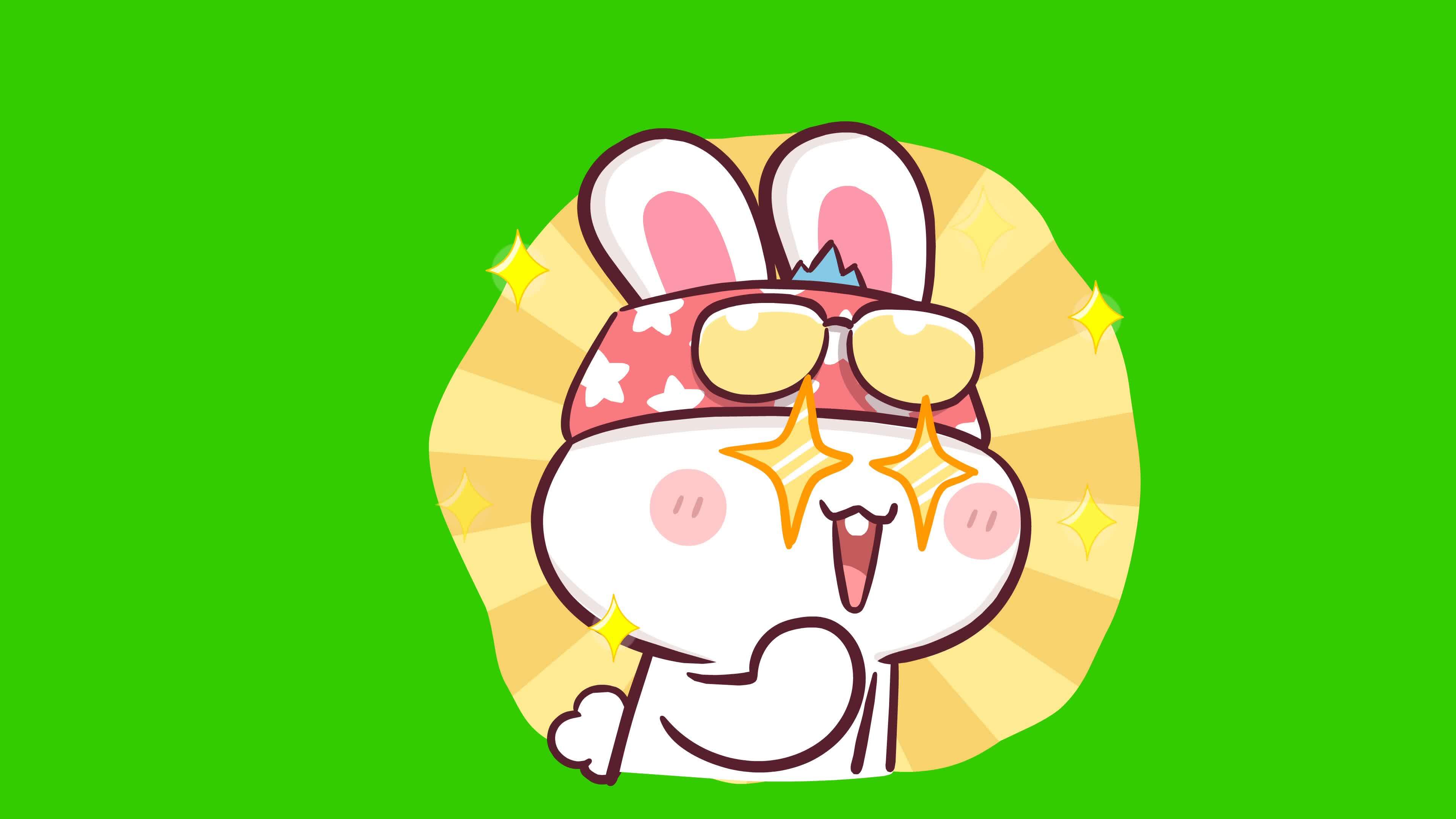 Animated Rabbit With Glowing Eyes Green Screen 46403205 Stock Video At Vecteezy