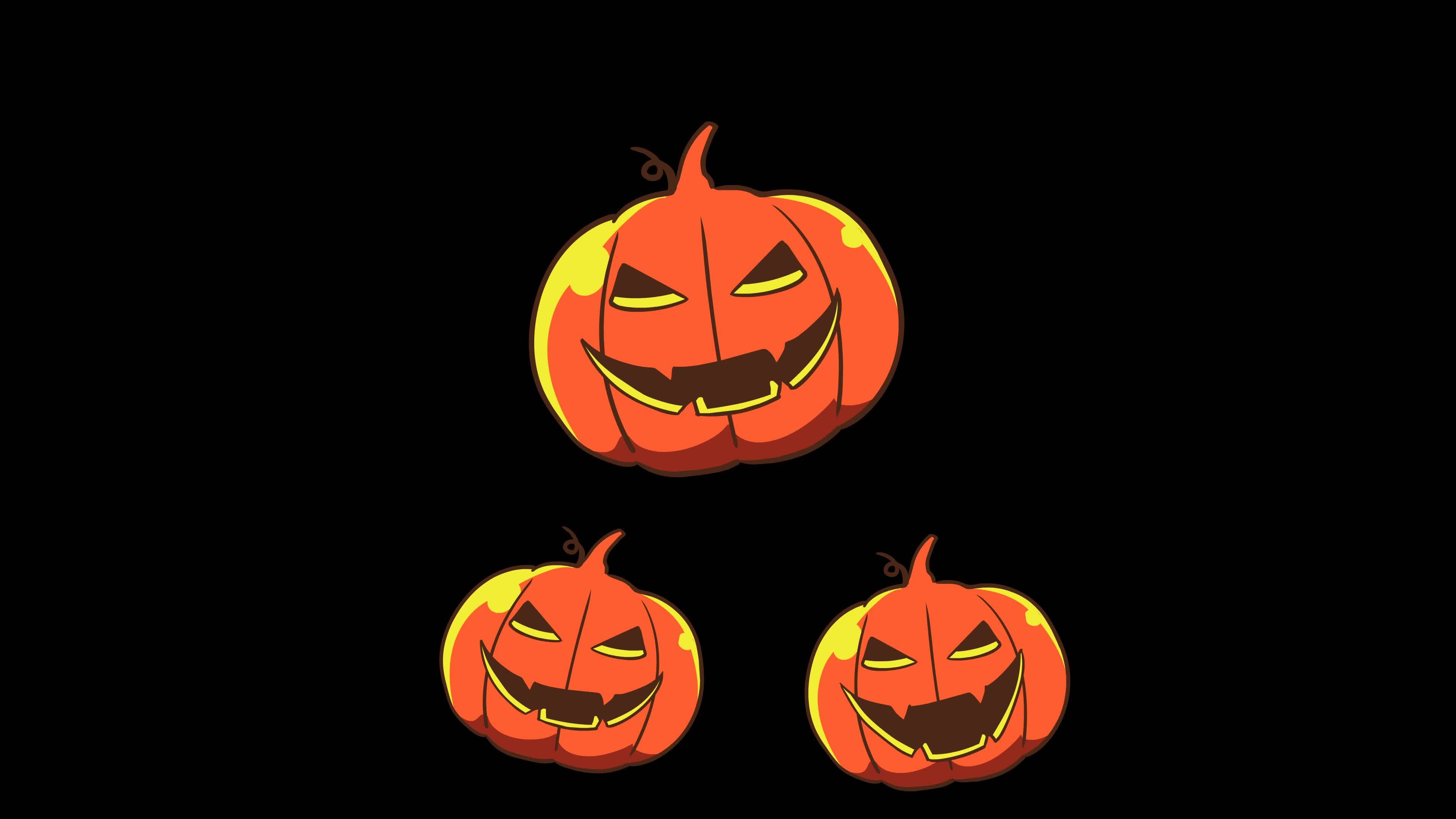 Animated Halloween Cartoon Laughing Pumpkin - Transparent Background 46403597 Stock Video at ...